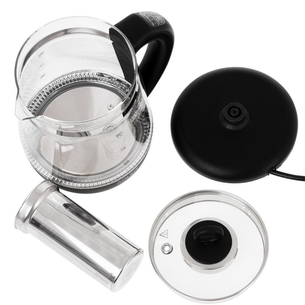 Adler Wasserkocher AD 1299, 1850 W, 1,5 l Glas Wasserkocher mit Teesieb ...