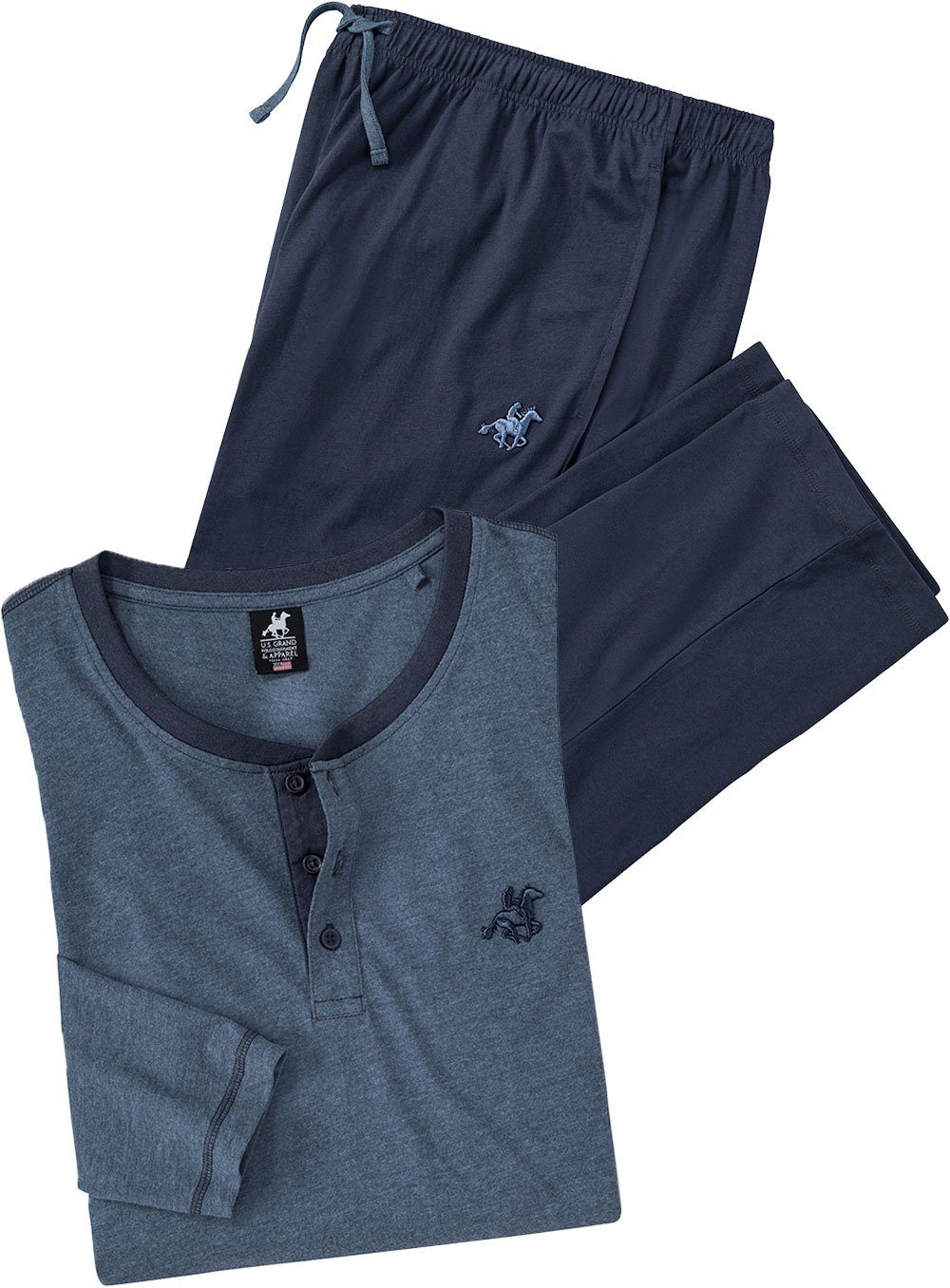ᐅ US Grand Polo Pyjama (Set, 2 tlg) bequem, atmungsaktiv, mit softem ...
