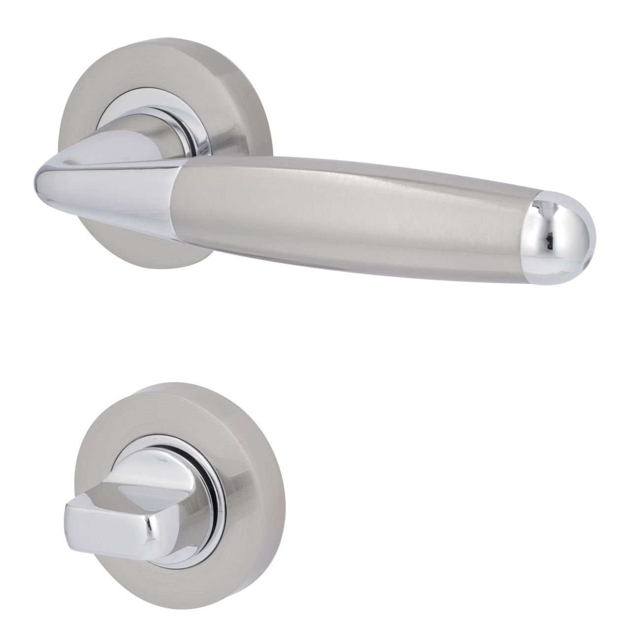 Alpertec Zimmertür Alpertec WC-Rosettengarnitur Solid 8 Edelstahl
