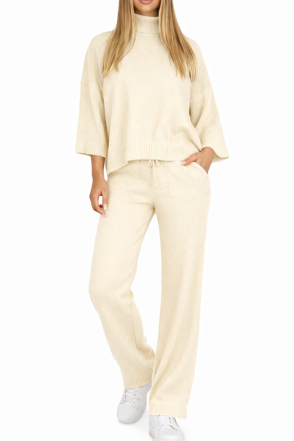 Mississhop Strickhose Damen Strick Zweiteiler – Pullover mit Hose ...