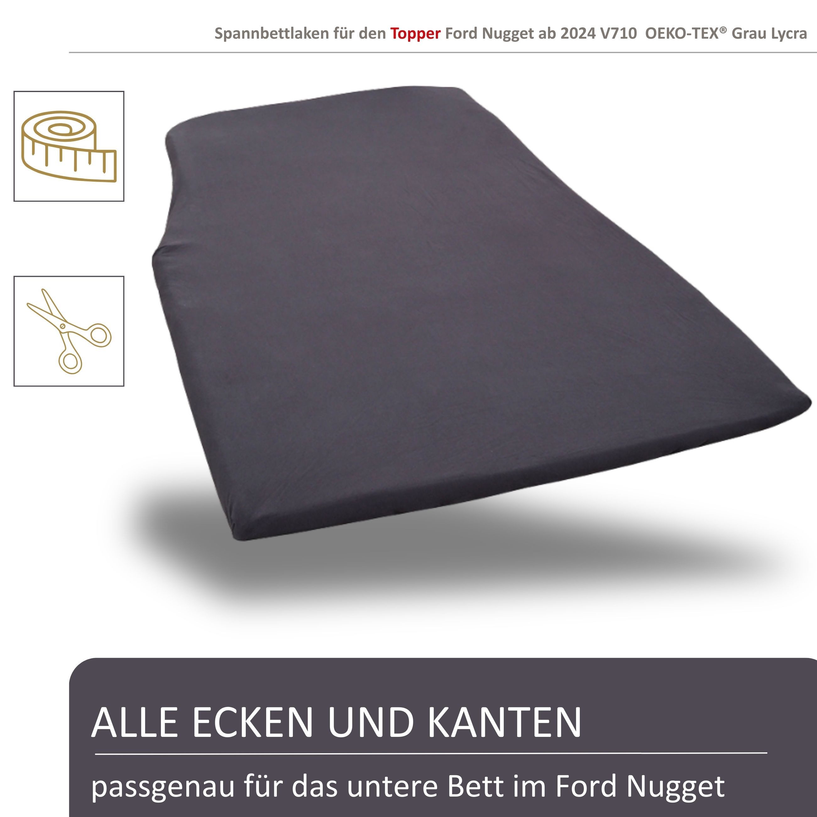BLACK FOREST FOX Spannbettlaken Spannbettlaken für Topper unten Ford ...