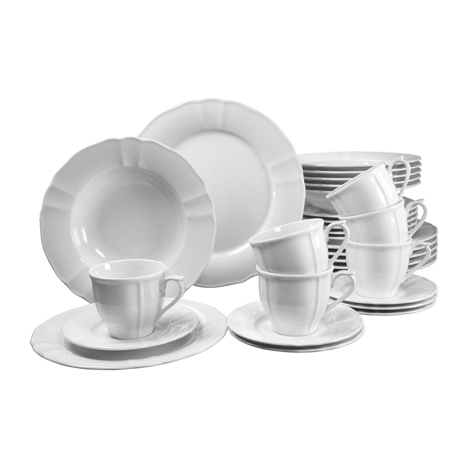 Creatable Tafelservice Flora 30 Tlg 6 Personen Hochwertiges Porzellan