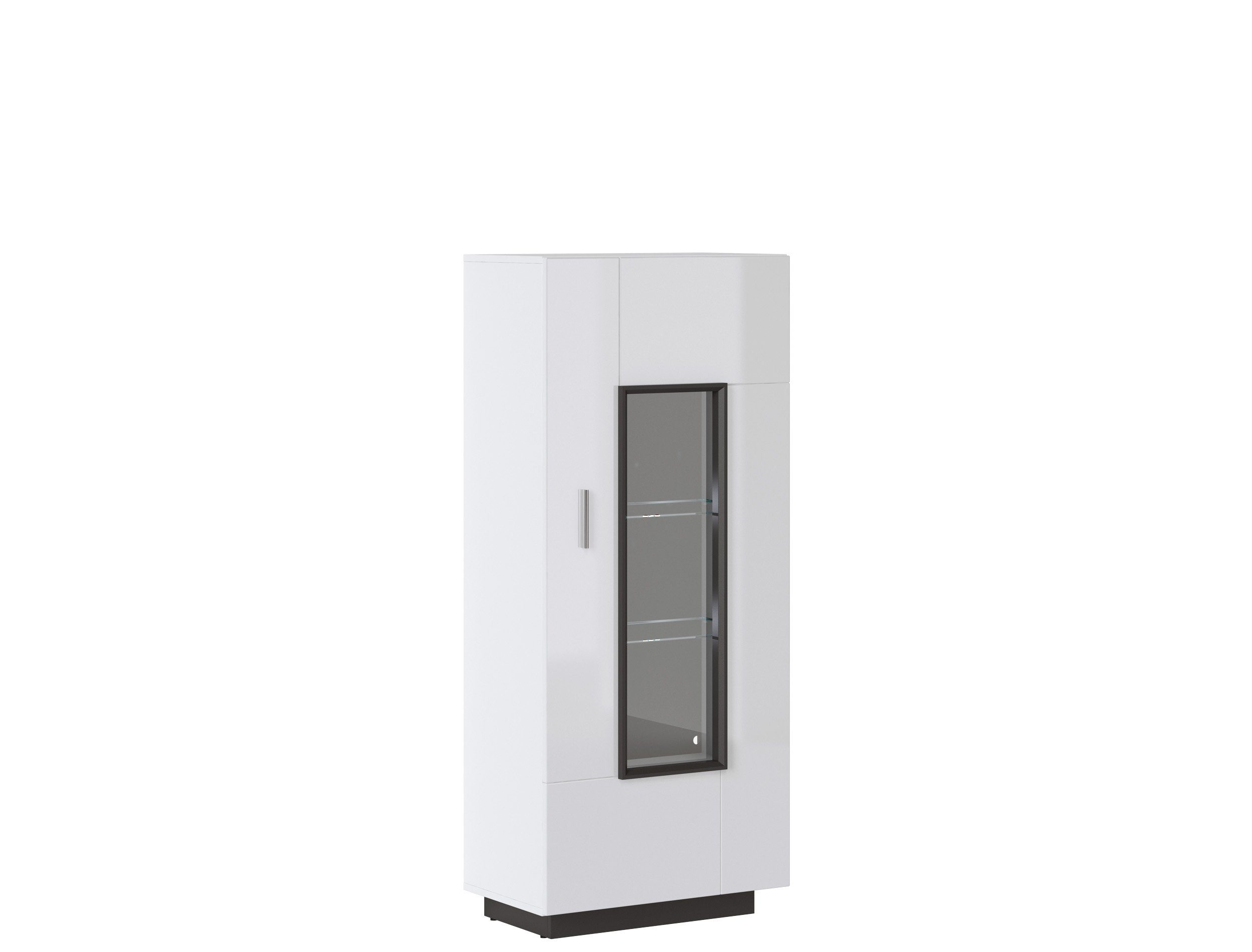 Möbelando Vitrine Ravv02r In Alpinweissschwarzpvc Weiss Hg Mit Einer