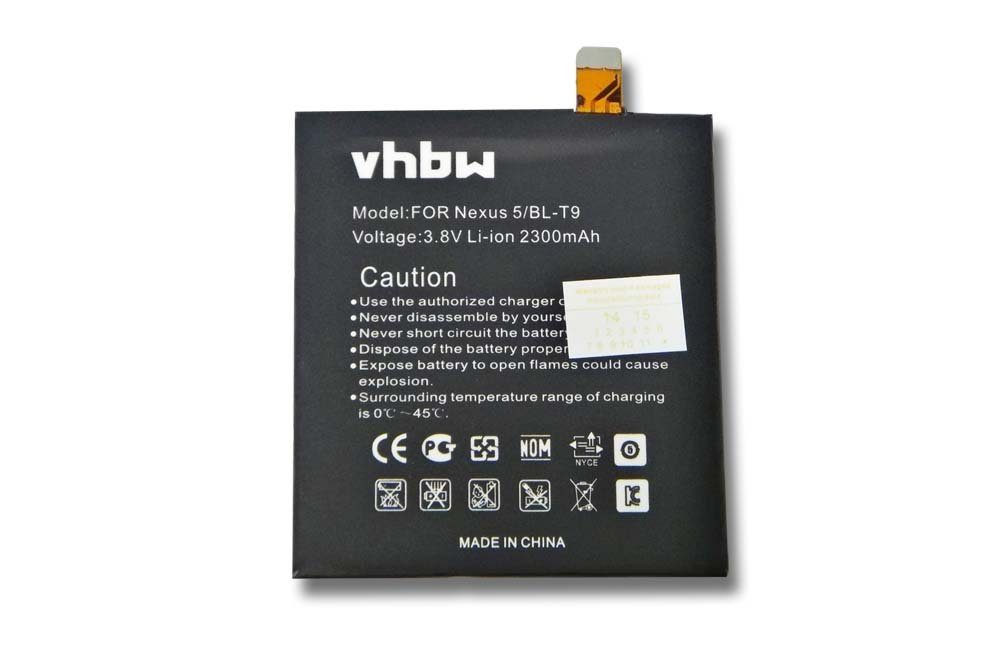 vhbw Ersatz für LG EAC62078701, BL-T9 für Mobilfunk (2300 mAh, 3,8 V, Smartphone-Akku Li-Ion ...