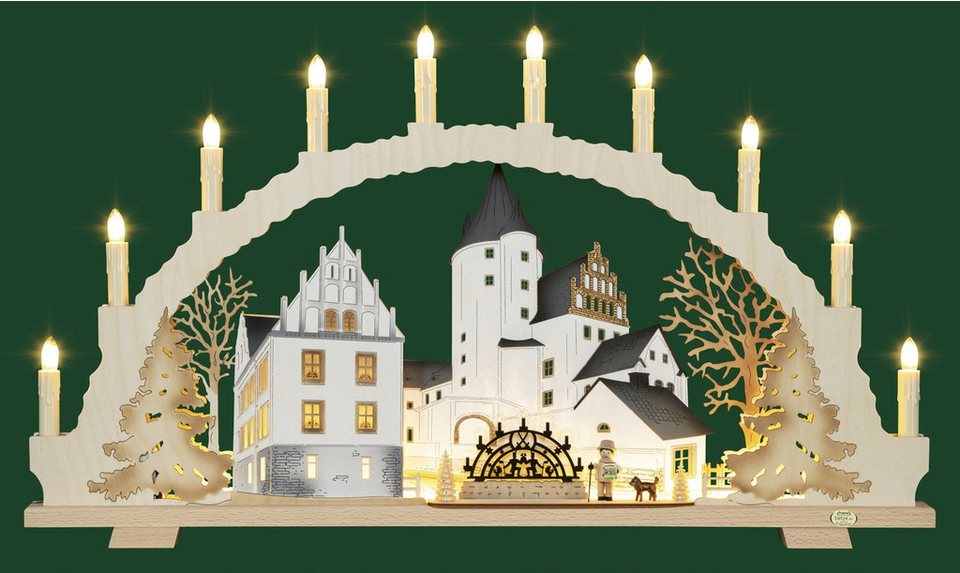Saico Original Lichterbogen Schwibbogen Schloss Mit Besucher Und Led