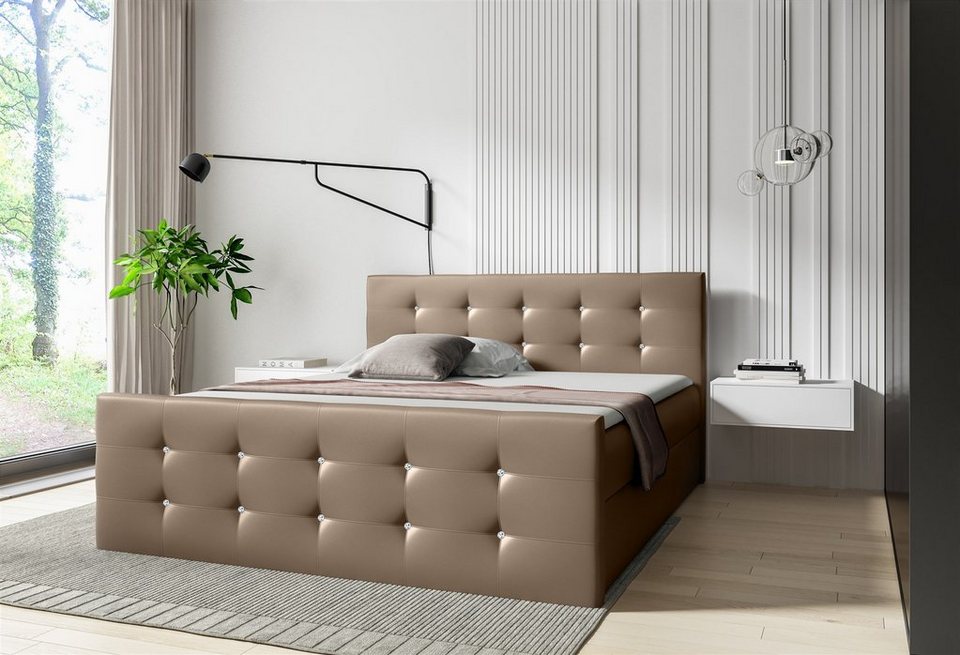 Fun Möbel Boxspringbett Boxspringbett Schlafzimmerbett Liamos In