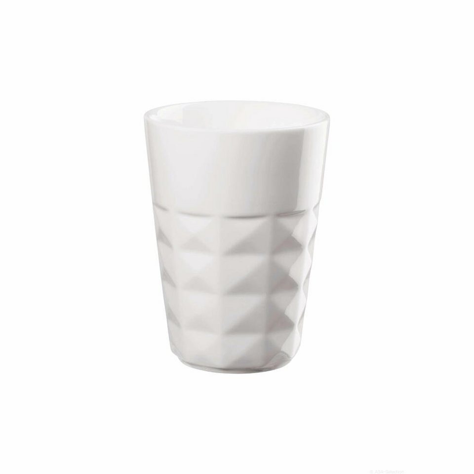 Asa Selection Cappuccinotasse Facette Weiß 250 Ml Porzellan