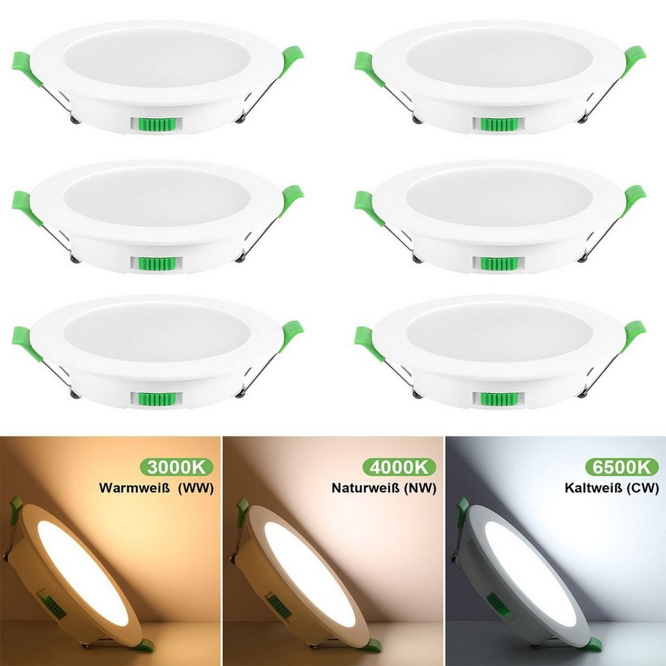 Letgospt Led Einbauleuchte 6er Led Einbaustrahler 83mm Dimmbar Flach
