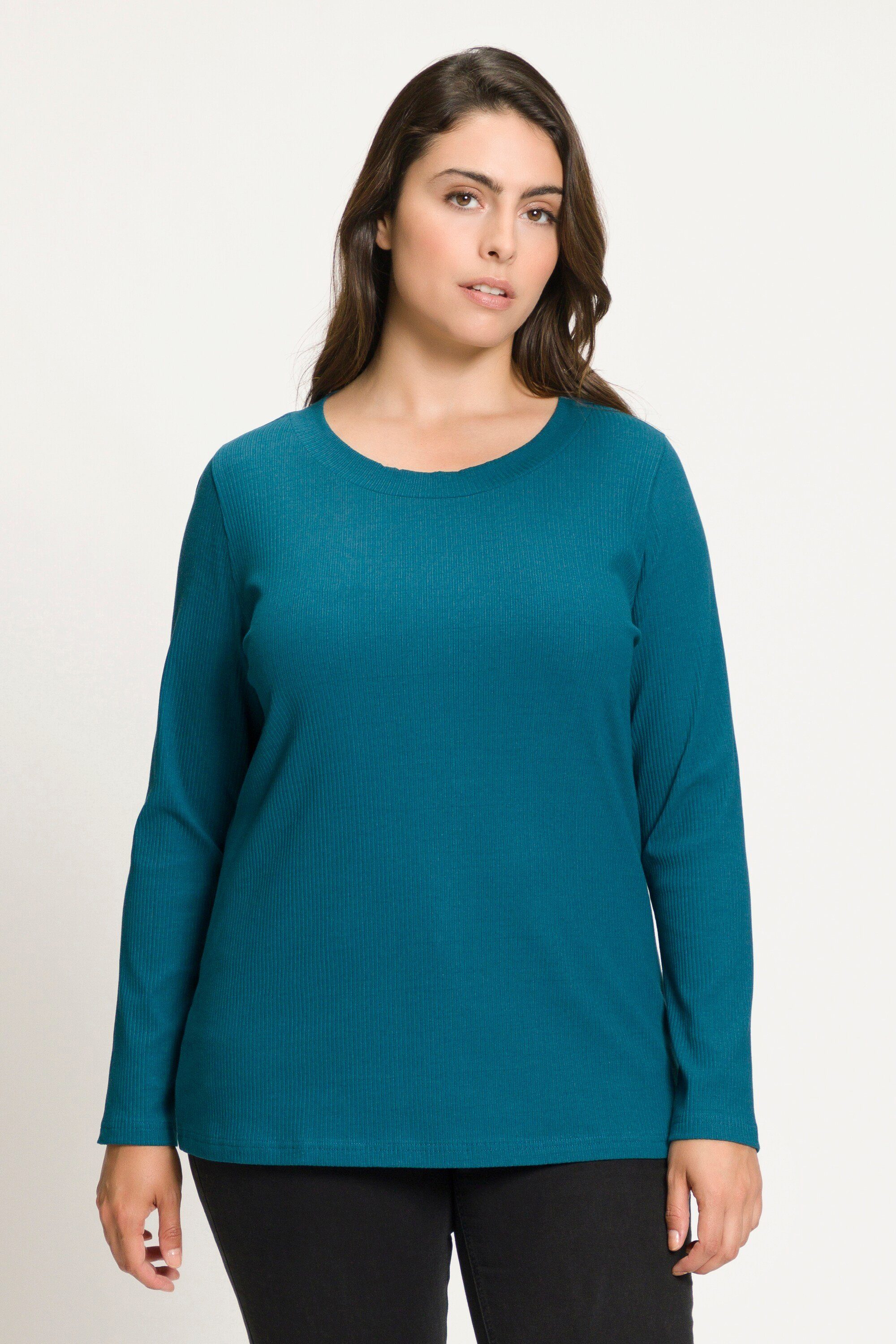 Ulla Popken Rundhalsshirt Shirt Classic Langarm