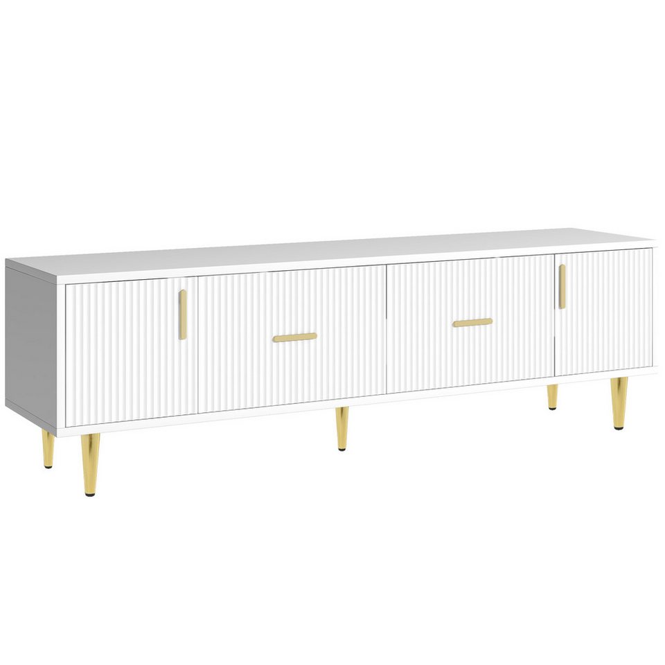 Modfu Tv Schrank Tv Lowboard Mit Vertikalen Streifen Auf Der