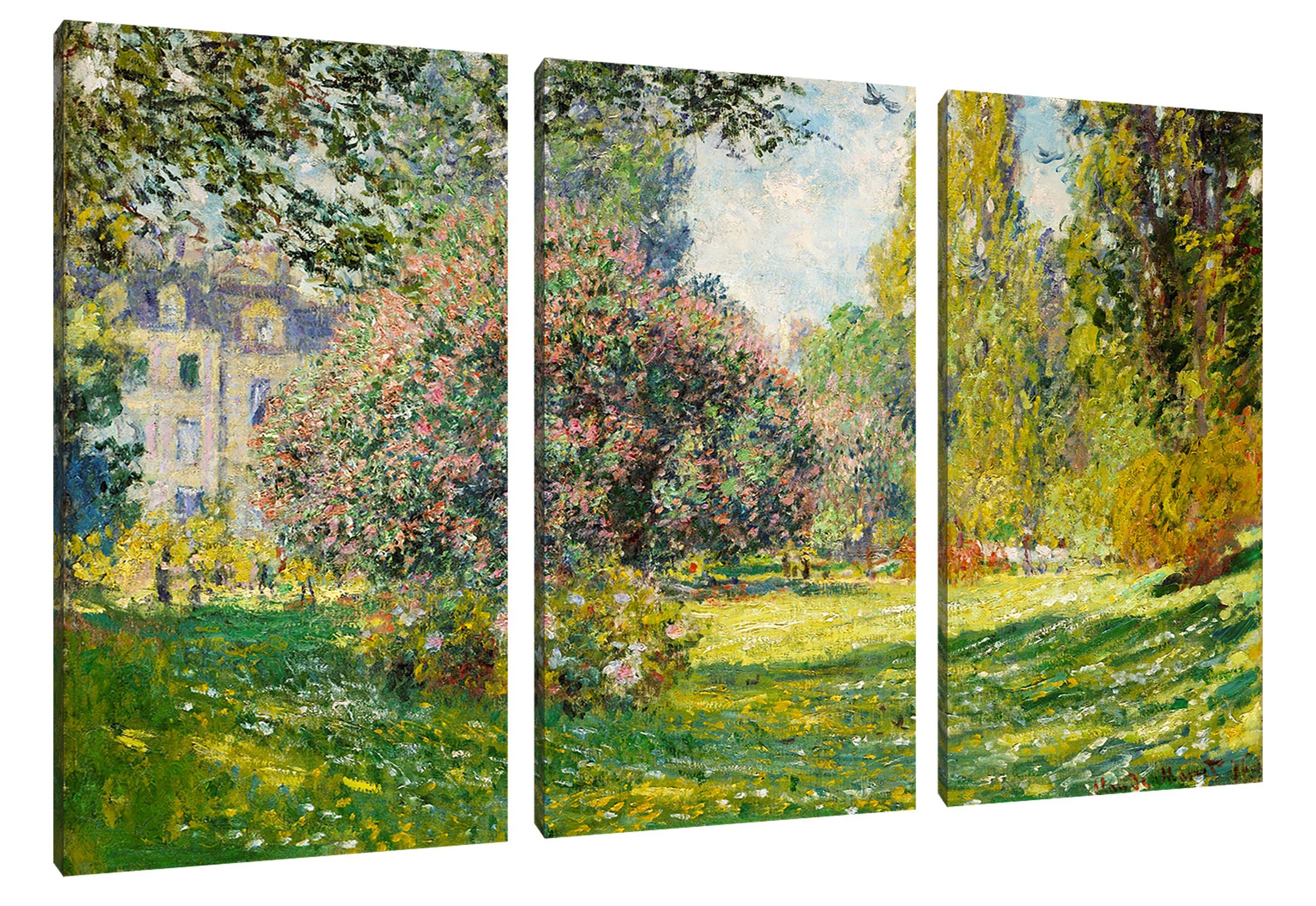 Pixxprint Leinwandbild Claude Monet - Landschaft am Park Monceau, Claude Monet - Landschaft am ...