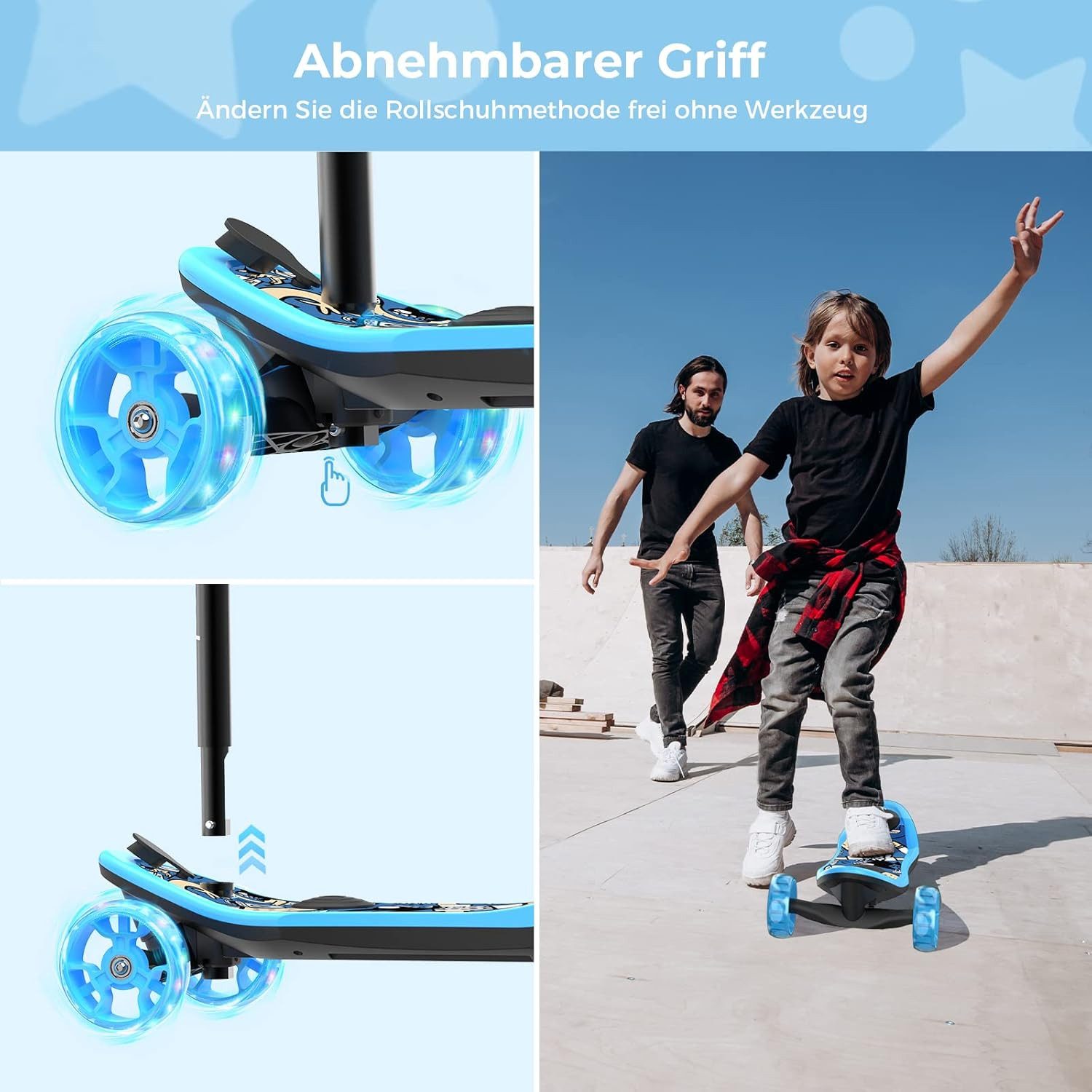 iscooter Cityroller 2 in 1 E Roller für Kinder mit 5Ah Batterie mit ...