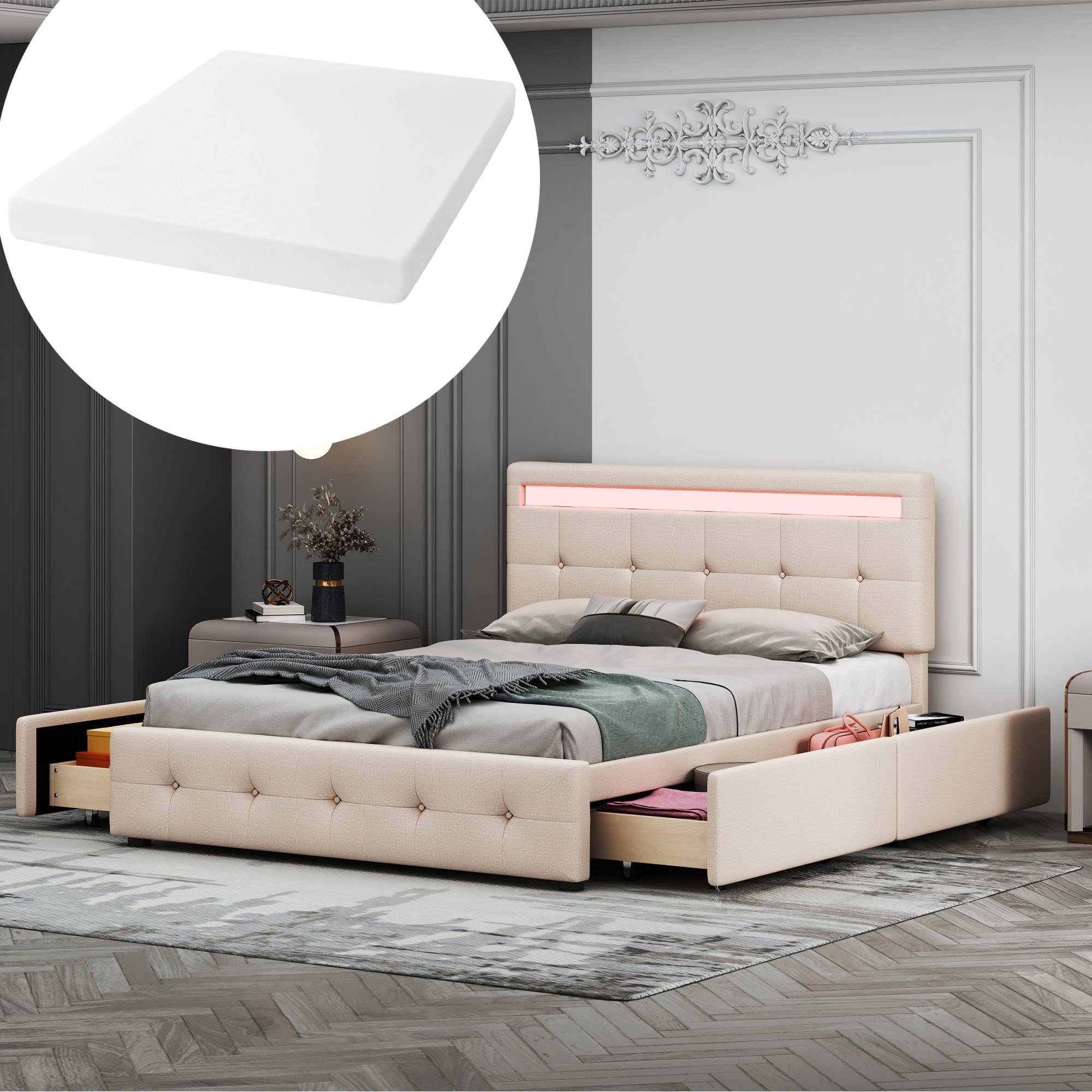 Hohe Polsterbetten online kaufen | OTTO