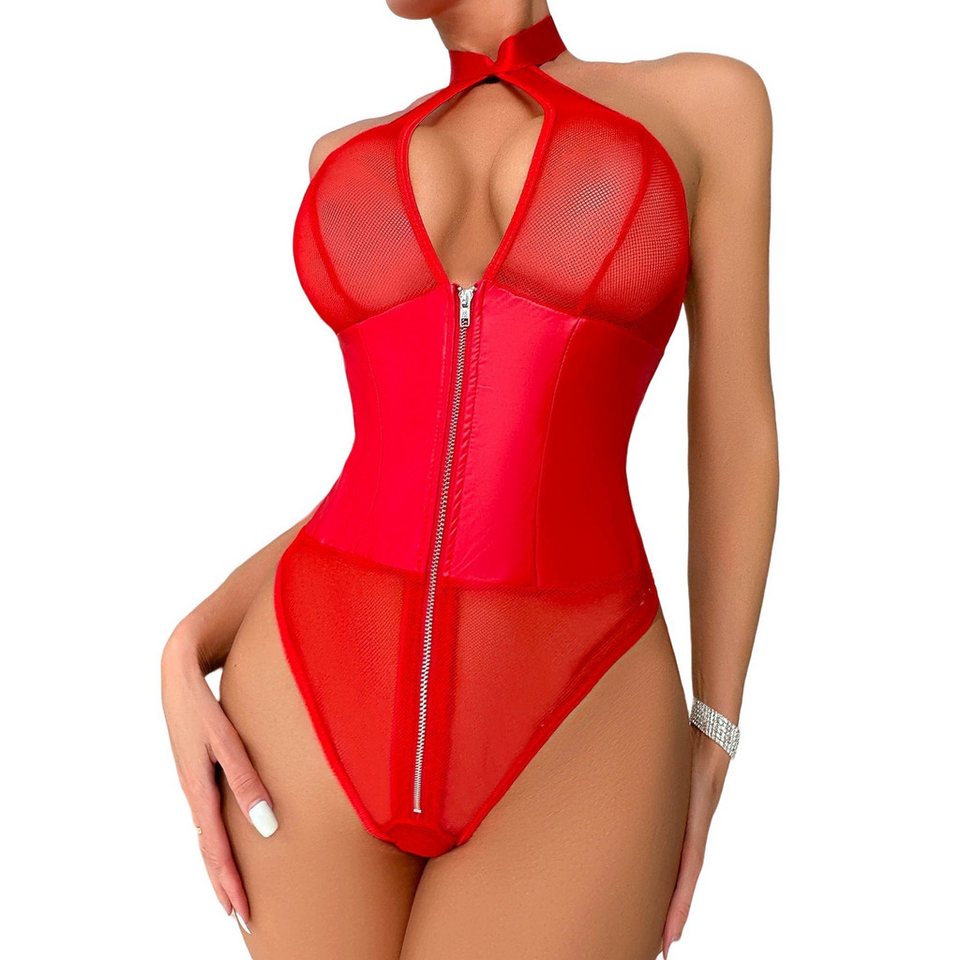 Aukuu Set Corsage Bh Set Sexy Unterwäsche Sexy Damen Lackleder Mesh