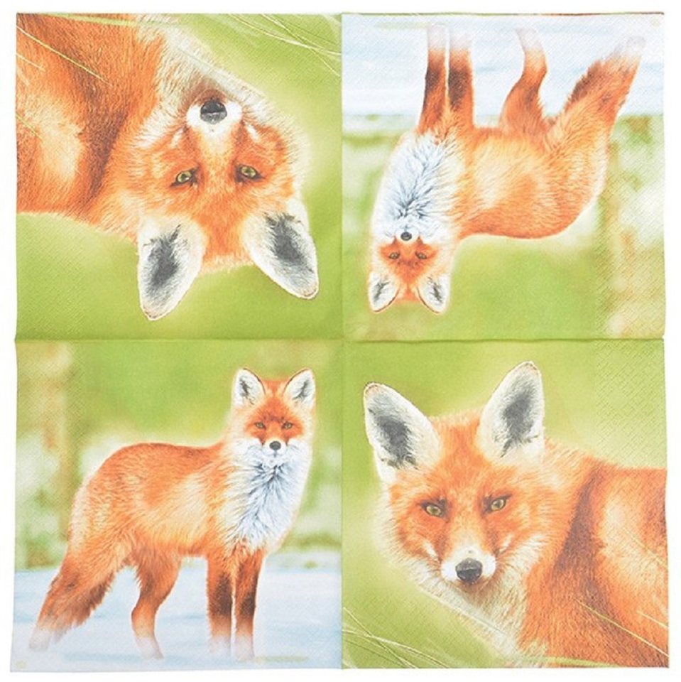 Linoows Papierserviette 20 Servietten Mit Fuchs Jagdmotiv Der Rotfuchs