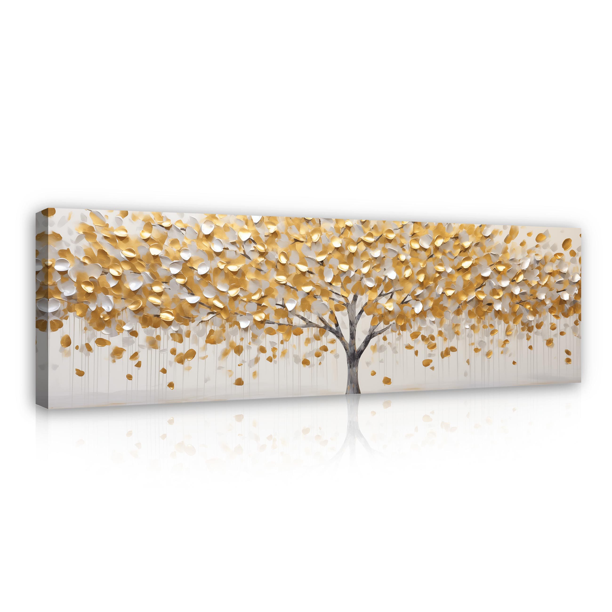 Wallarena Leinwandbild Baum Beige Abstrakt Modern XXL Leinwandbilder Bilder Wand Dekoration ...