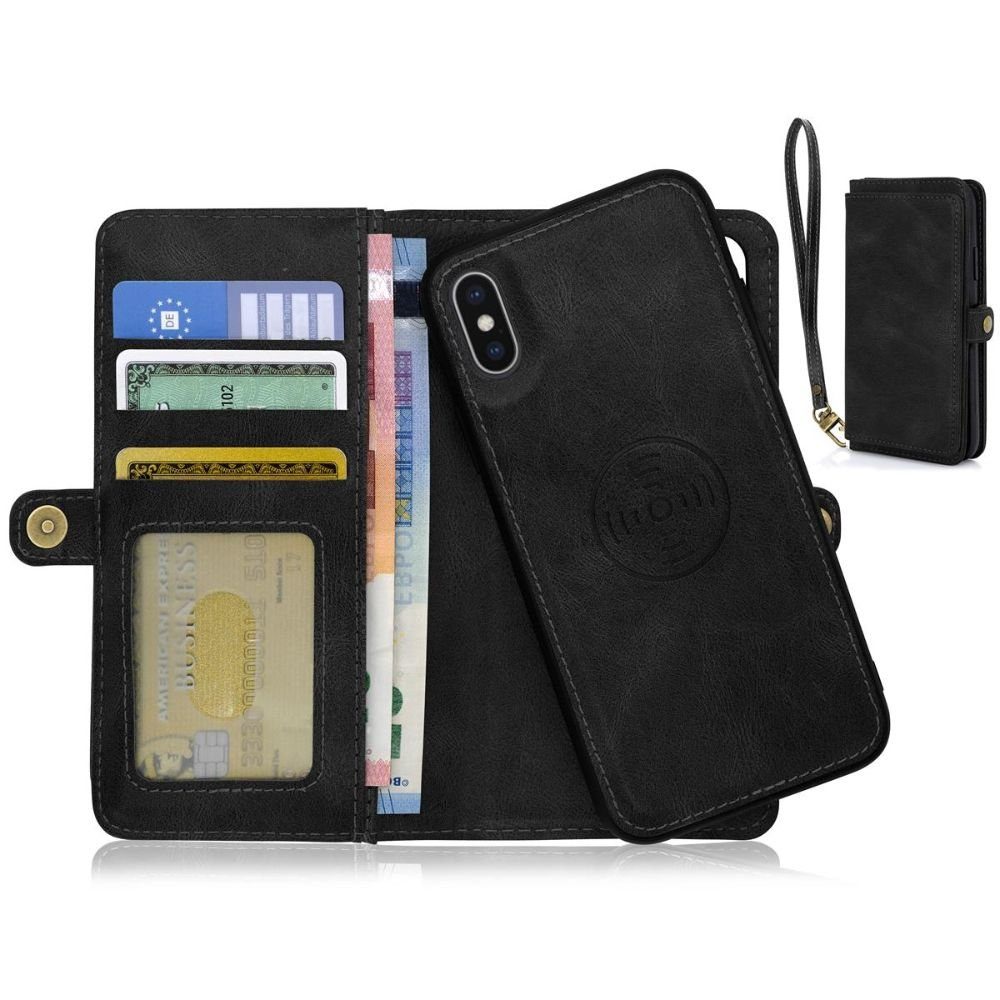 Mygadget Handyhülle Magnetische Klapphülle 2in1 Flip Case 9x Kartenfac
