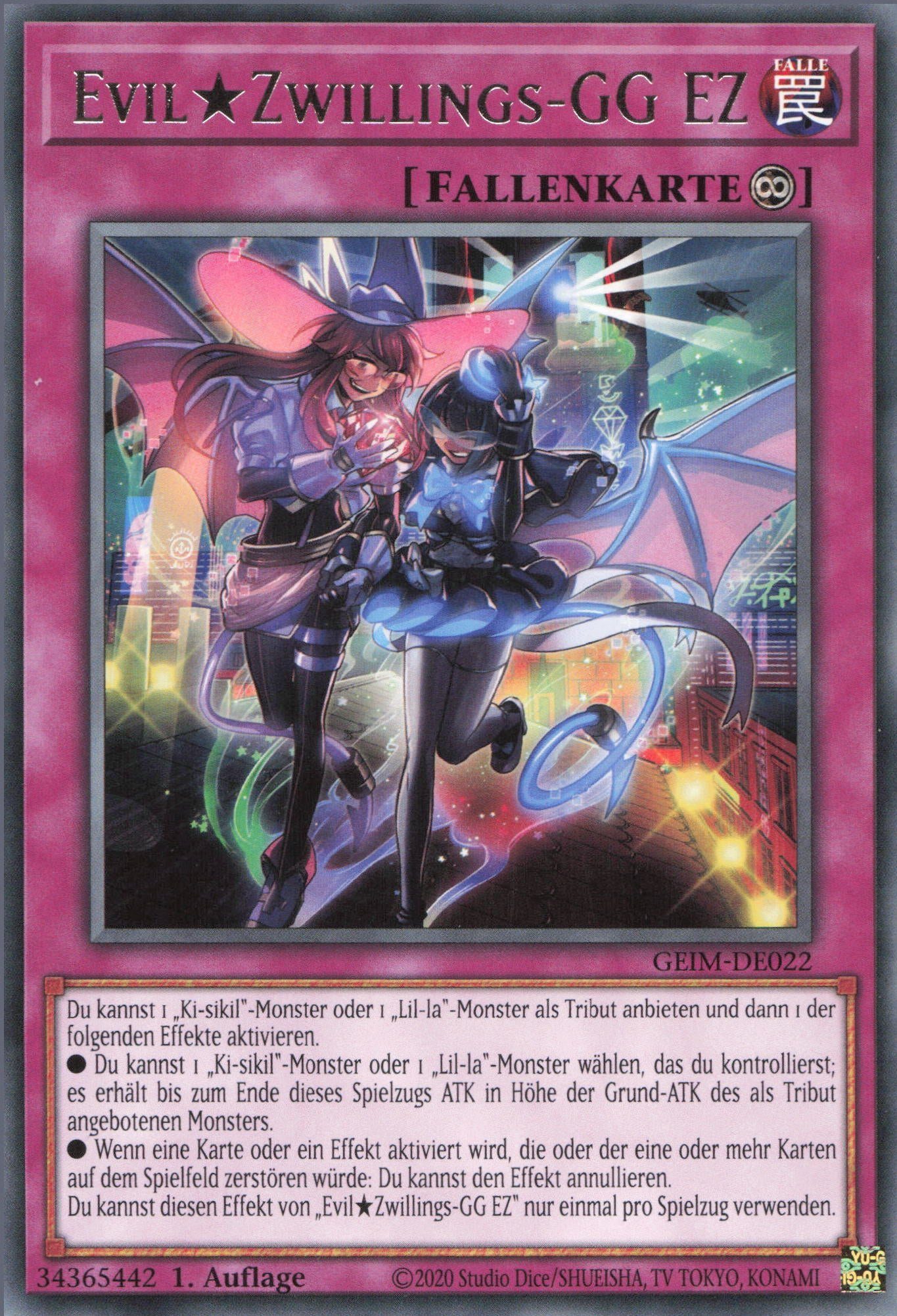 ReCollectibles Sammelkarte YuGiOh Karte EvilTwin GG EZ deutsch, Yu-Gi-Oh! Karte GEIM-DE022 Rare
