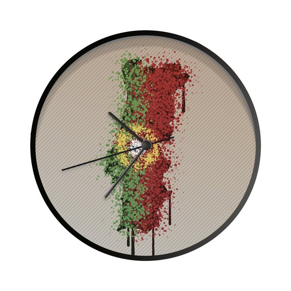 Muchowow Wanduhr Illustration Von Portugal In Den Farben Der Flagge
