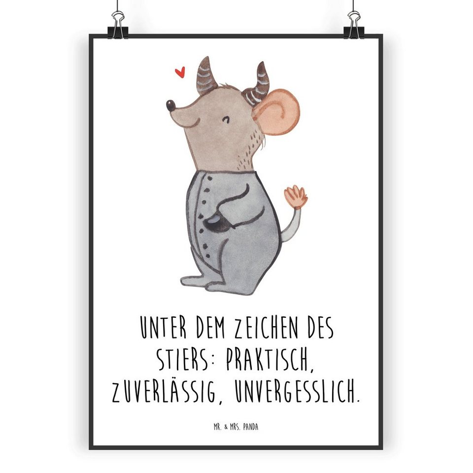 Mr And Mrs Panda Poster Din A5 Stier Astrologie Weiß Geschenk