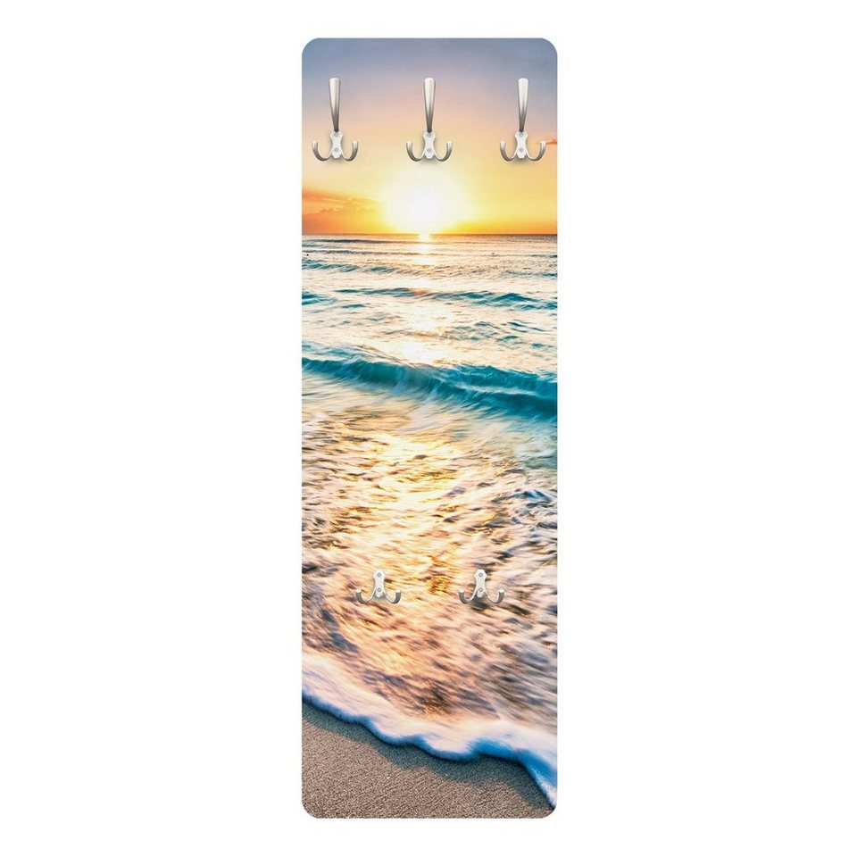 Bilderdepot24 Garderobenpaneel Blau Natur Strand Meer Sonnenuntergang