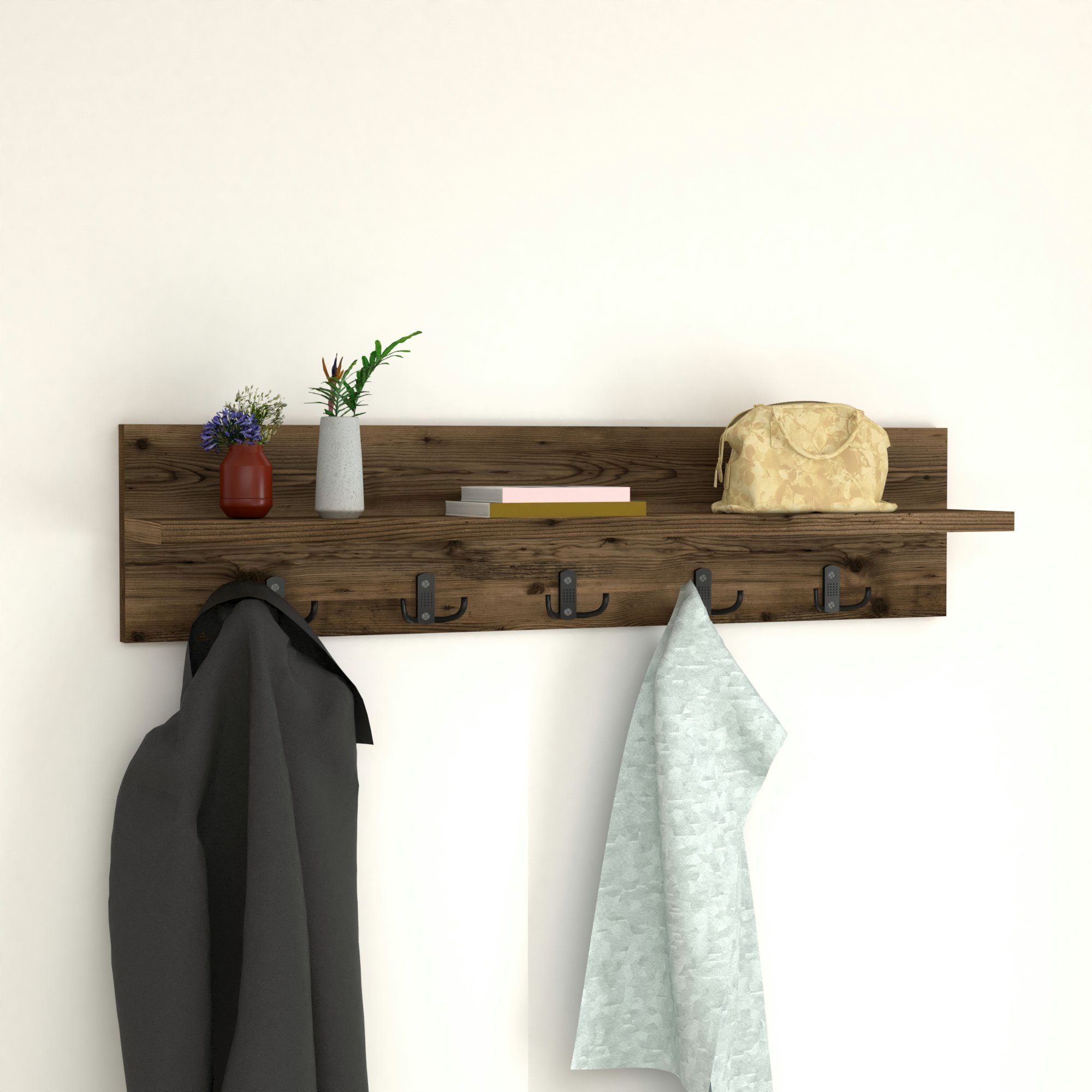 Encasa Wandgarderobe Hammarö Flurgarderobe Mit Ablage Und 10