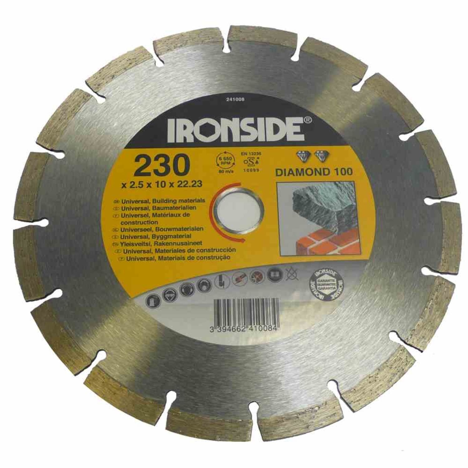 IRONSIDE Trennscheibe Diamant Trennscheibe 230mm 2,5/7mm Winkelschleifer Schleifscheiben Wer, Ø ...