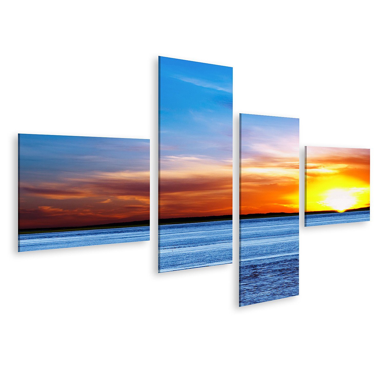 islandburner Leinwandbild Bild auf Leinwand Trinkender Elefant Silhouette Wandbild Poster ...