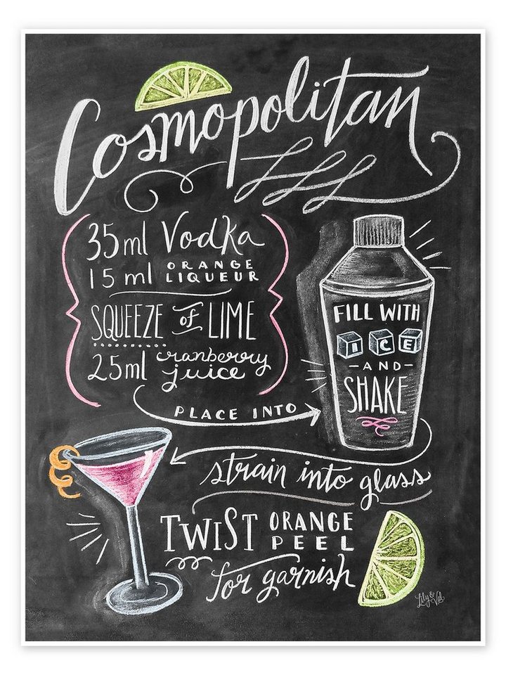 Posterlounge Poster Lily And Val Cosmopolitan Rezept Englisch Bar