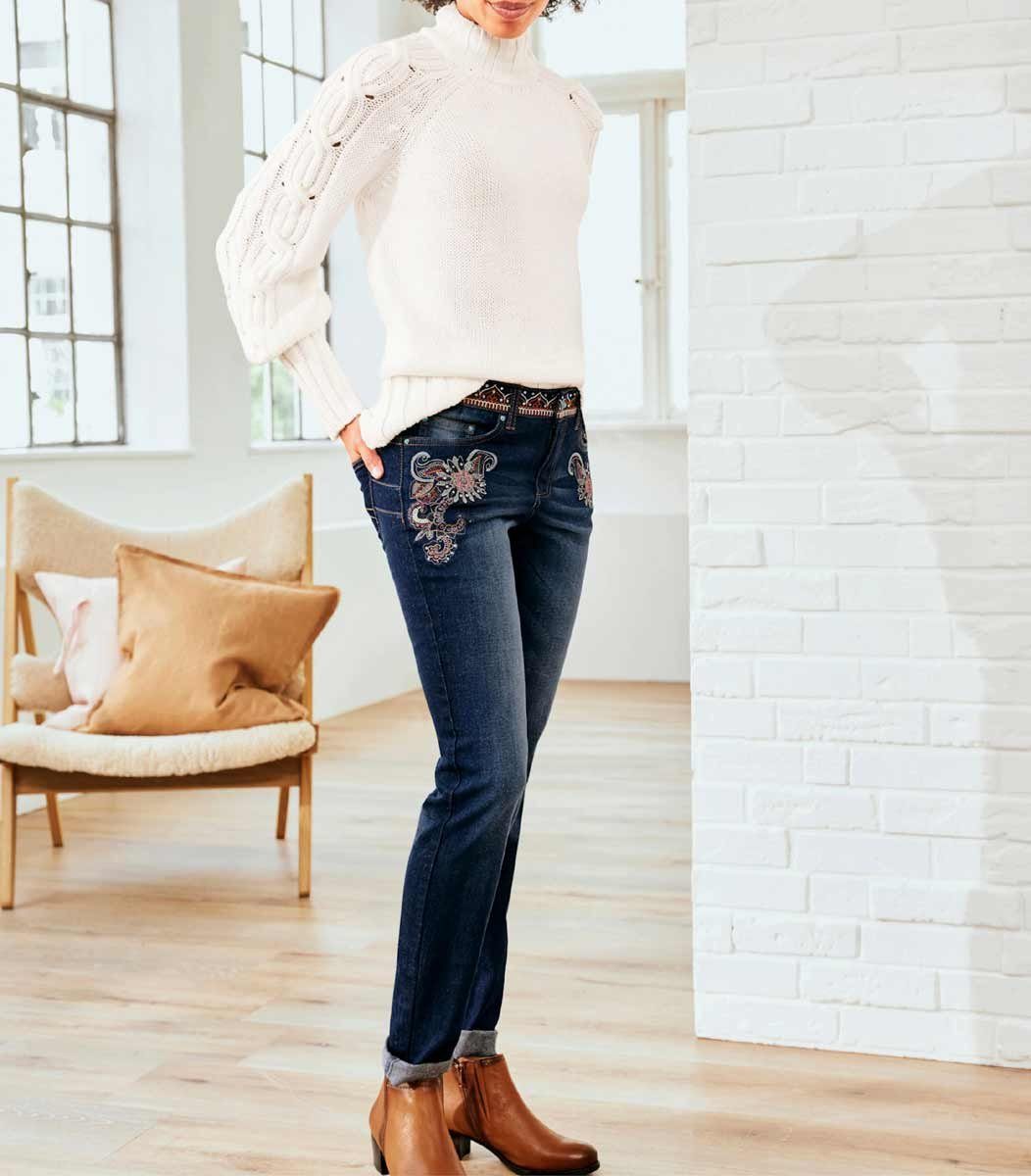 Heine Push Up Jeans Linea Tesini Damen Designer Push Up Jeans M