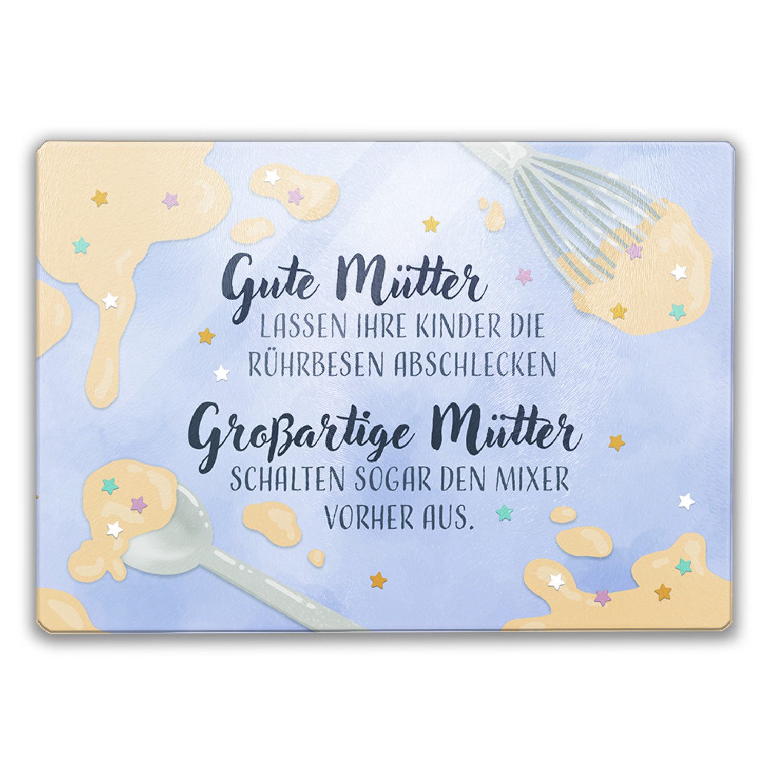 speecheese Schneidebrett Gute Mütter Schneidebrett aus Glas mit Spruch ...