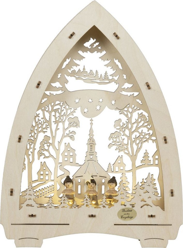 Saico Original Lichterbogen Lichterspitze Seiffener Kirche Mit Figuren
