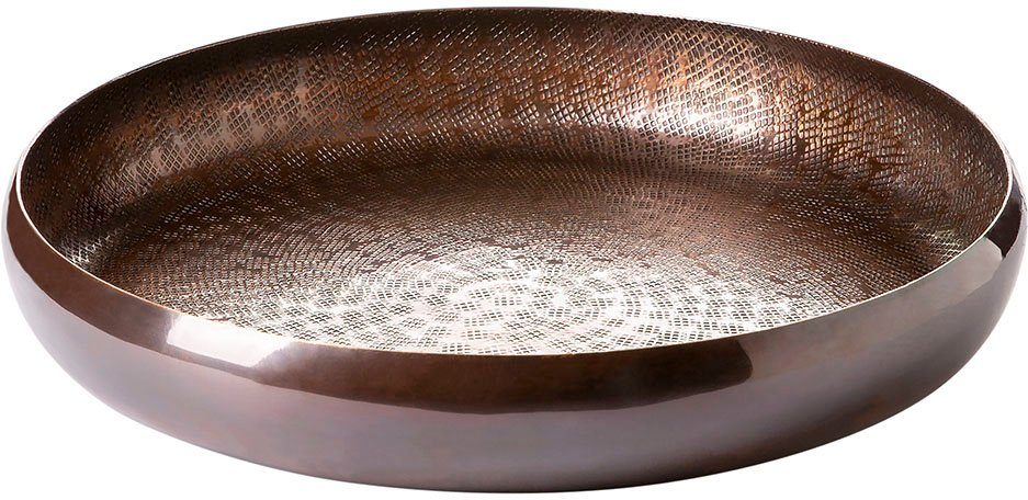 Fink Dekoschale Raffia Bronzefarben 1 Stück Dekotablett Aus
