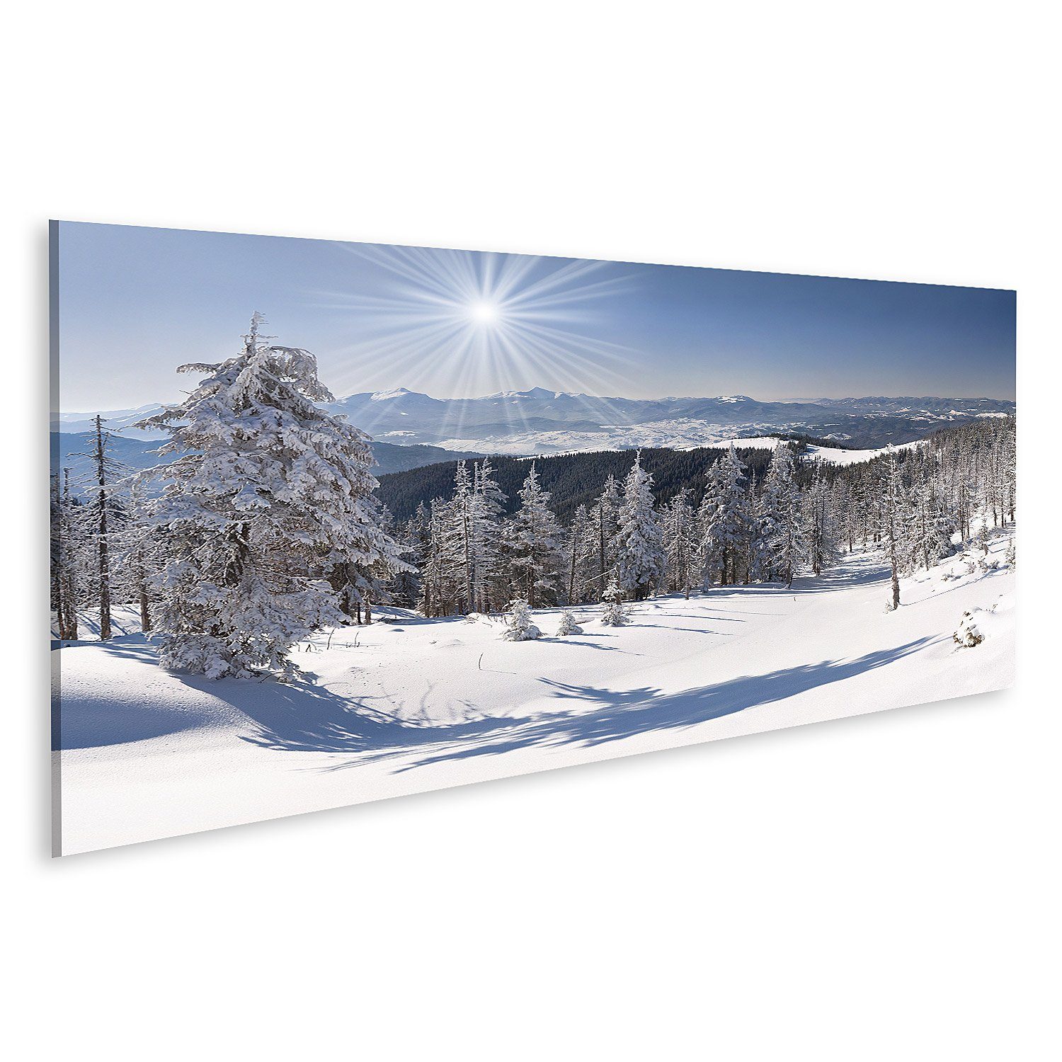 islandburner Leinwandbild Bild auf Leinwand Schöne Winterlandschaft in den Bergen Wandbild Poste