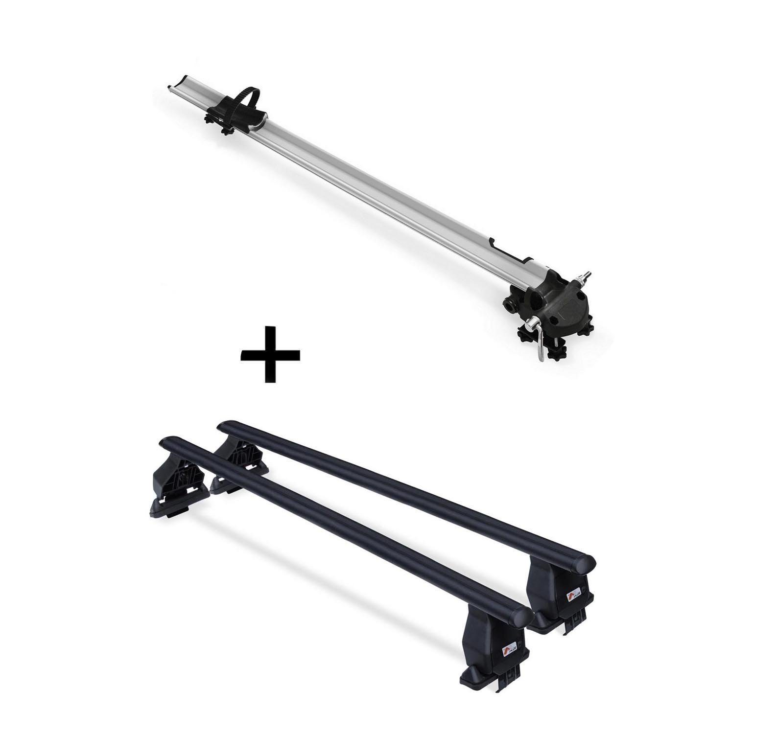 VDP Dachträger, Fahrradträger Bike Pro + Dachträger Menabo Tema Stahl kompatibel mit Fiat Panda ...