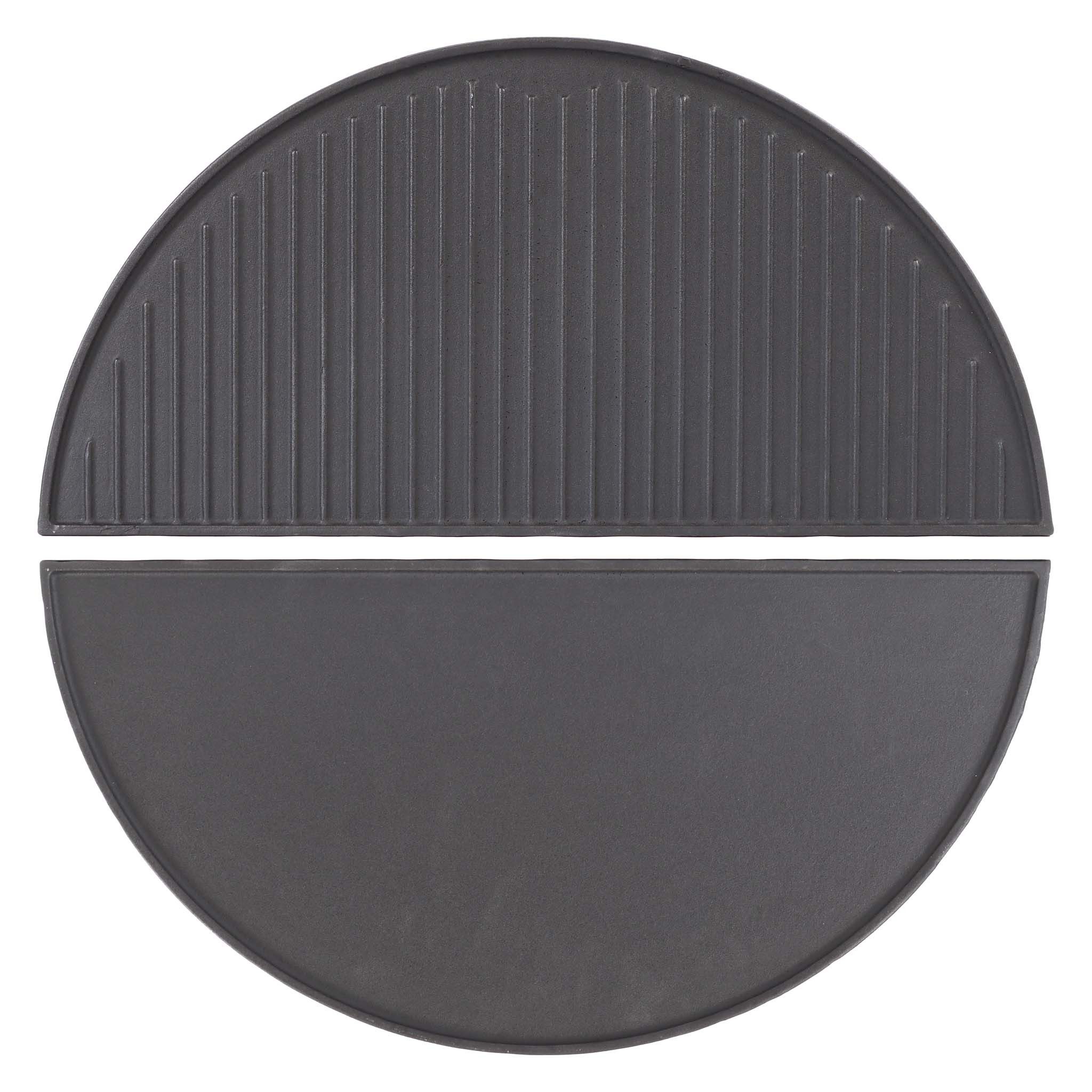 Wiltec Grillrost Gusseisen 2x Grillplatte 49,8 x 24,3 x 1,5 cm