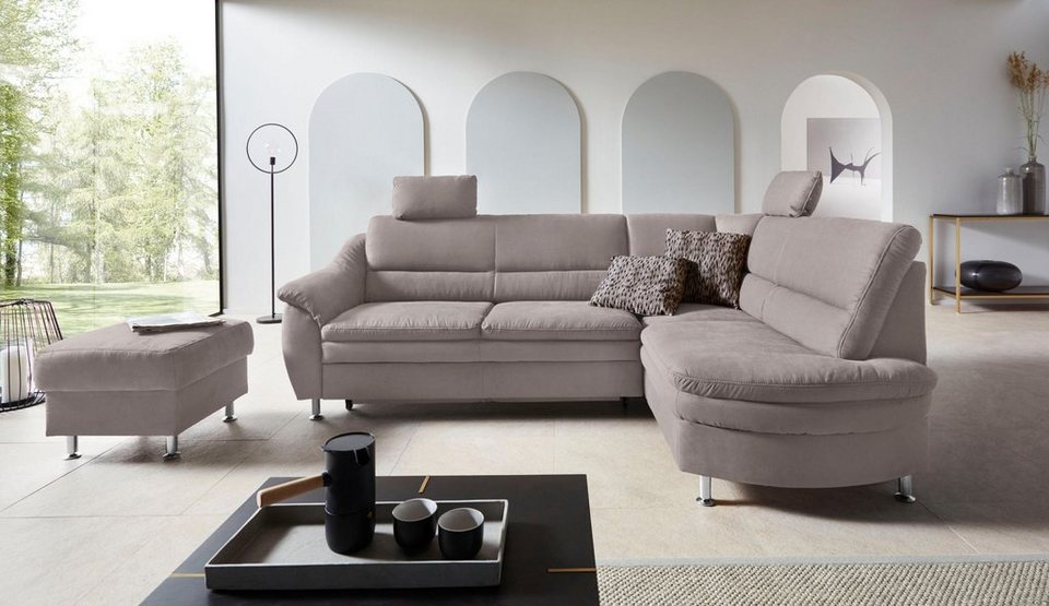Places Of Style Ecksofa Cardoso L Form Federkern Wahlweise Mit Bett