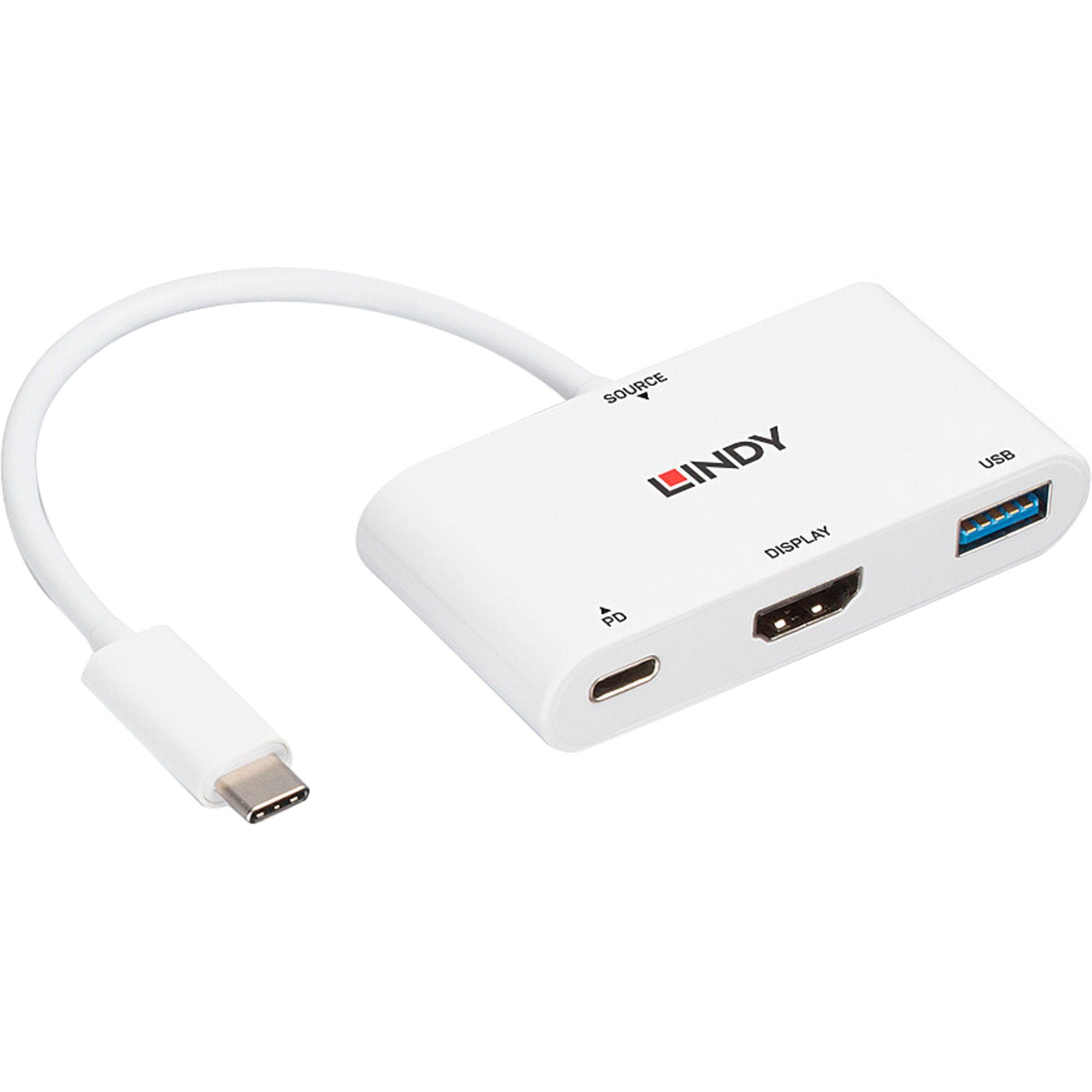 Lindy Lindy USB 3.2 Gen 1 Multiport-Hub, USB-C Stecker > USB-Kabel