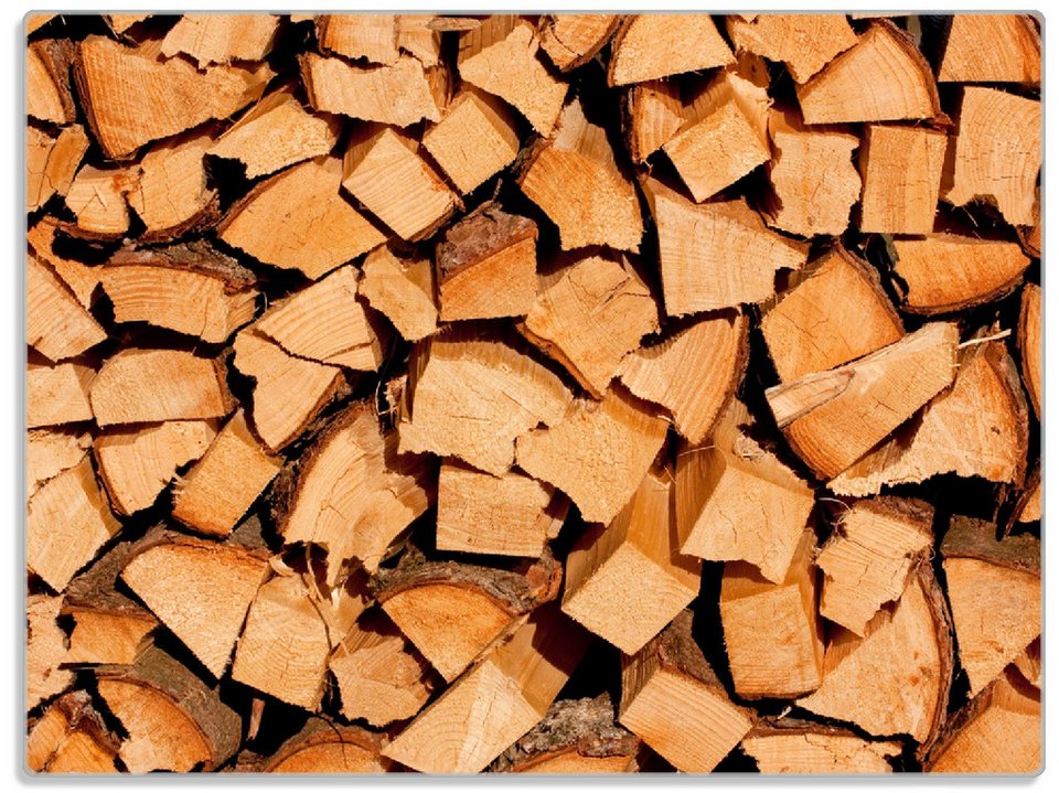 Wallario Schneidebrett Holzstapel Gehackt Holzscheite Für Den Kamin