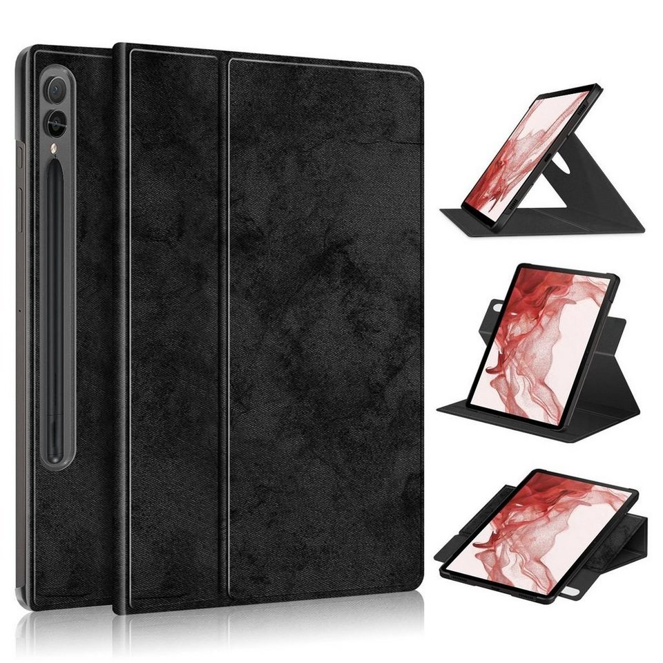 Wigento Tablet Hülle Für Samsung Galaxy Tab S9 S9 Fe 360 Grad Rotation