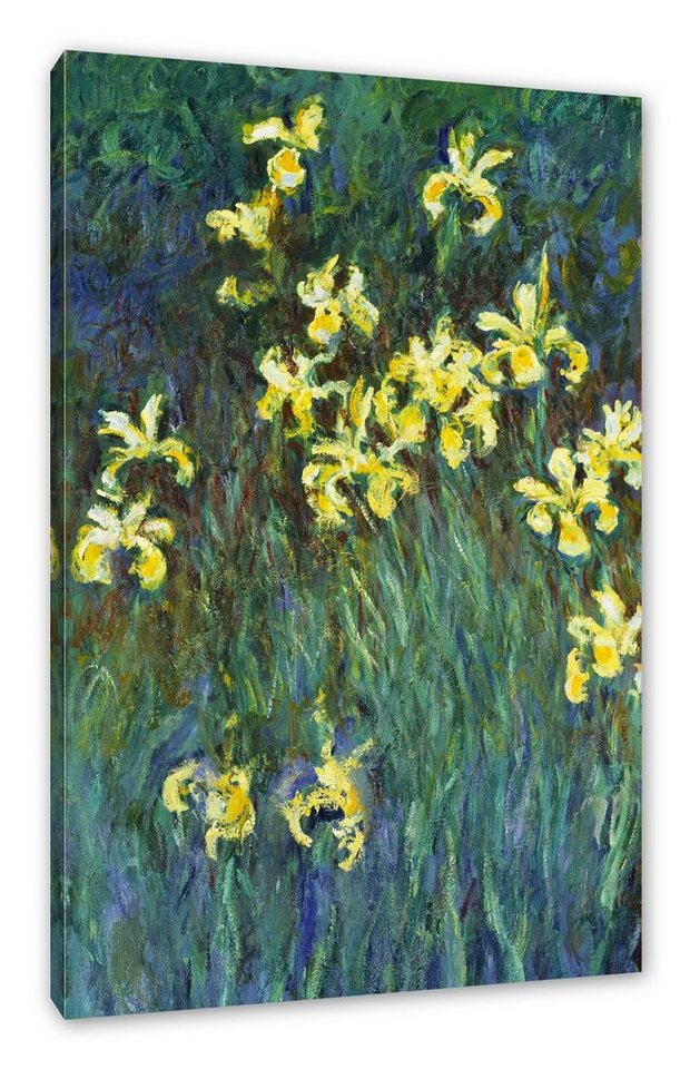Pixxprint Leinwandbild Claude Monet Gelbe Schwertlilien Claude Monet