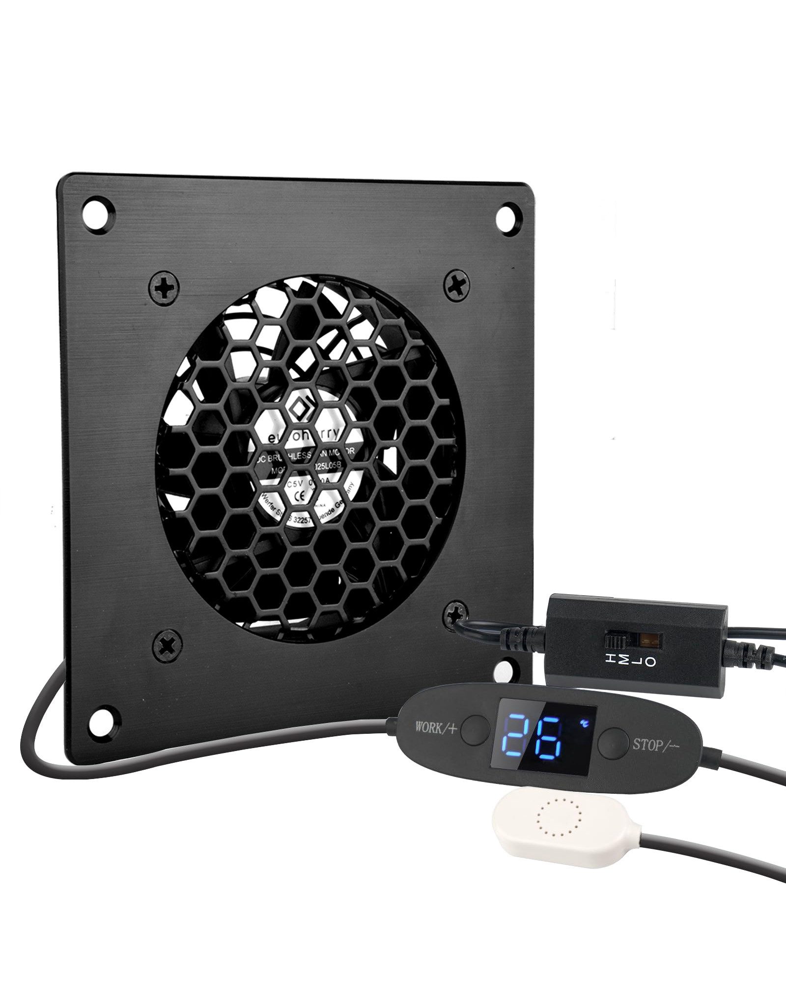 euroharry Mini USB-Ventilator 80mm Digitalanzeige temperaturgesteuertes ...