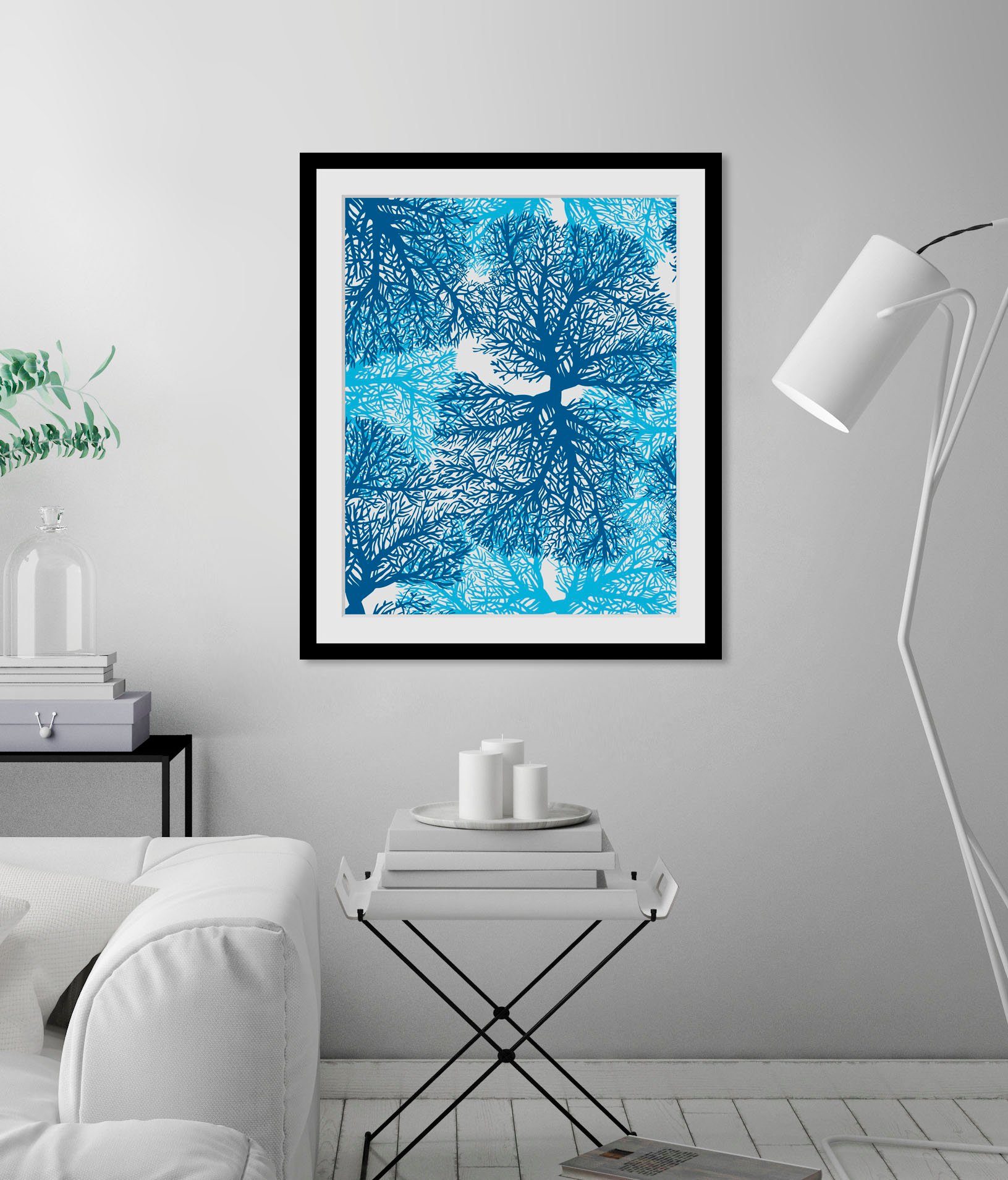 queence Bild Mirco, Kunst, Meer, Wassertiere (1 St), HD Premium Poster-Druck inkl. Holzrahmen