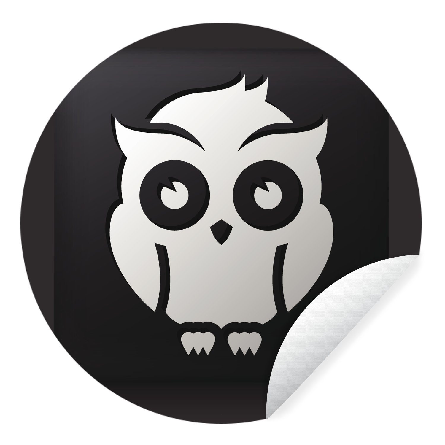 Muchowow Wandsticker Eine Illustration Einer Eule Auf Schwarzem