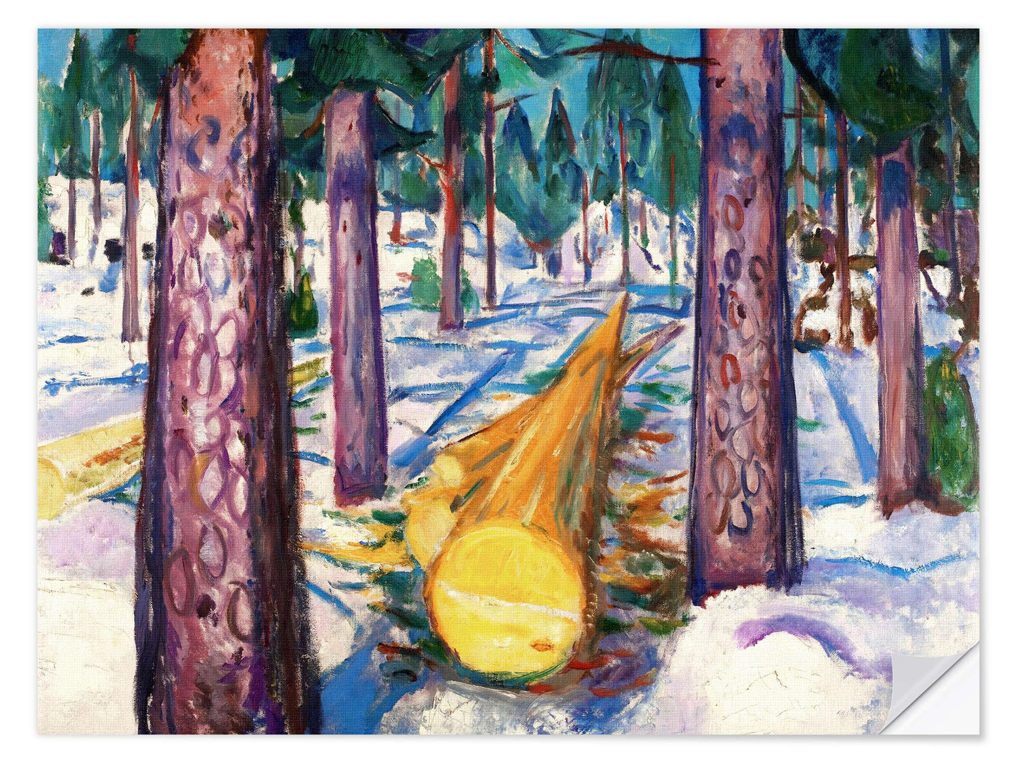 Posterlounge Wandfolie Edvard Munch Der Gelbe Baumstamm Malerei