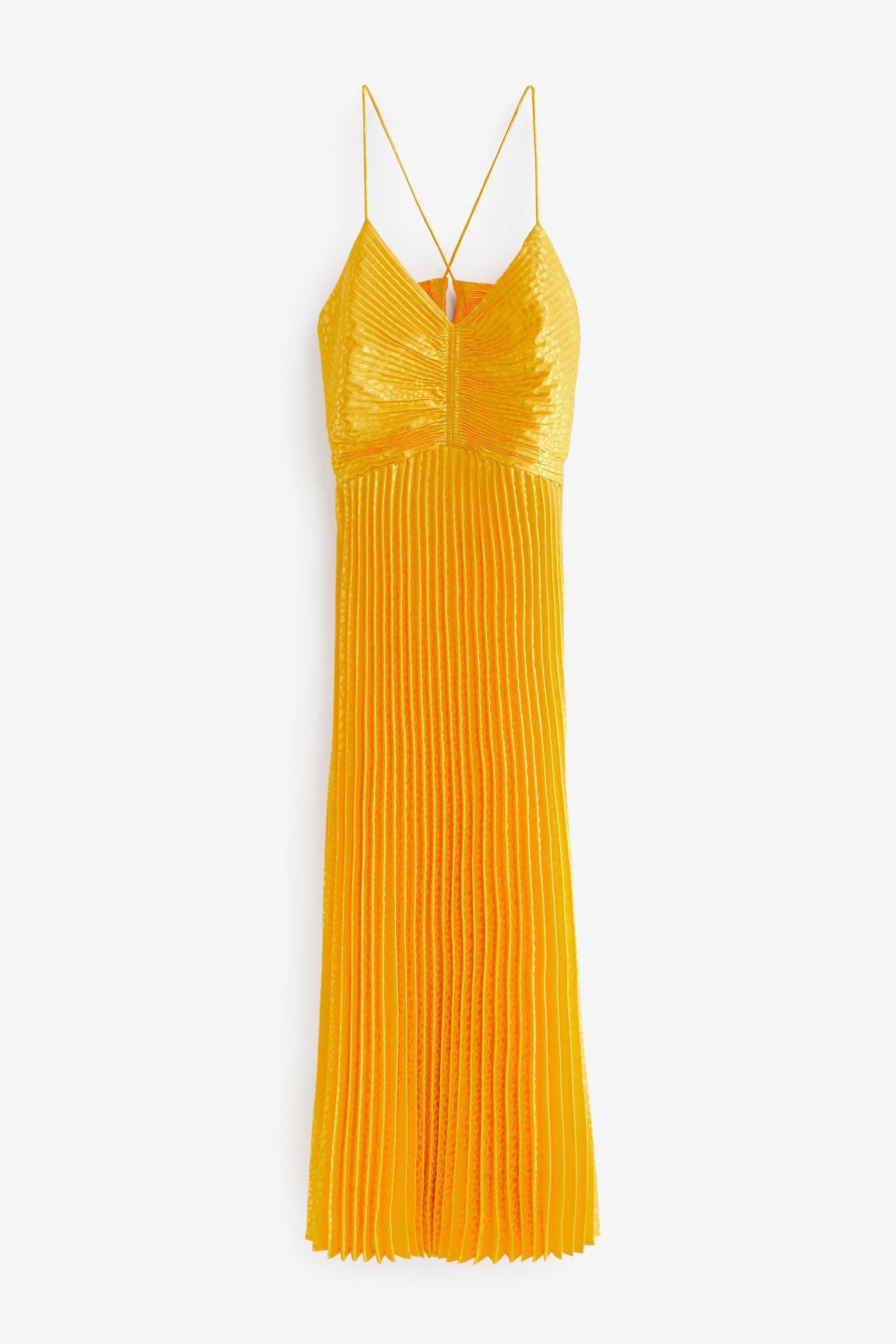Next Midikleid Rückenfreies Plissiertes Satin Midikleid 1 Tlg Get