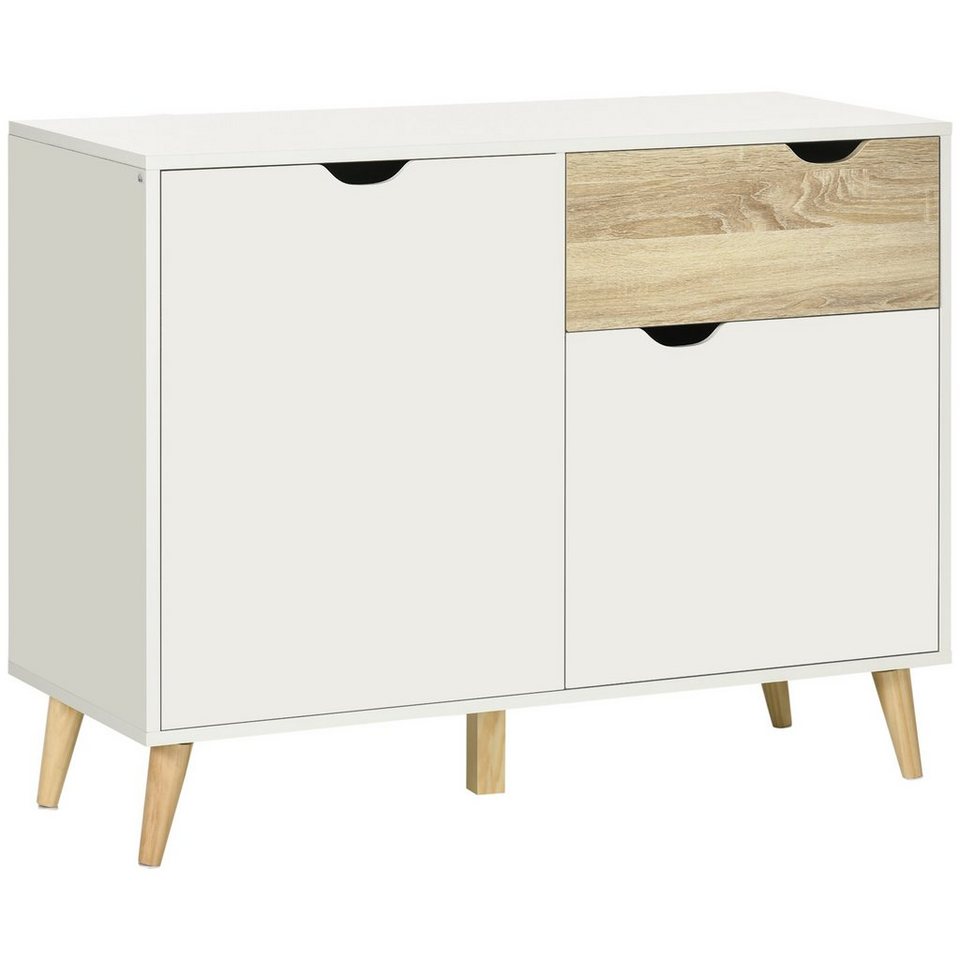 Homcom Highboard Schrank 1 Schublade 2 Schrankfächer 985 X 39 X 765cm