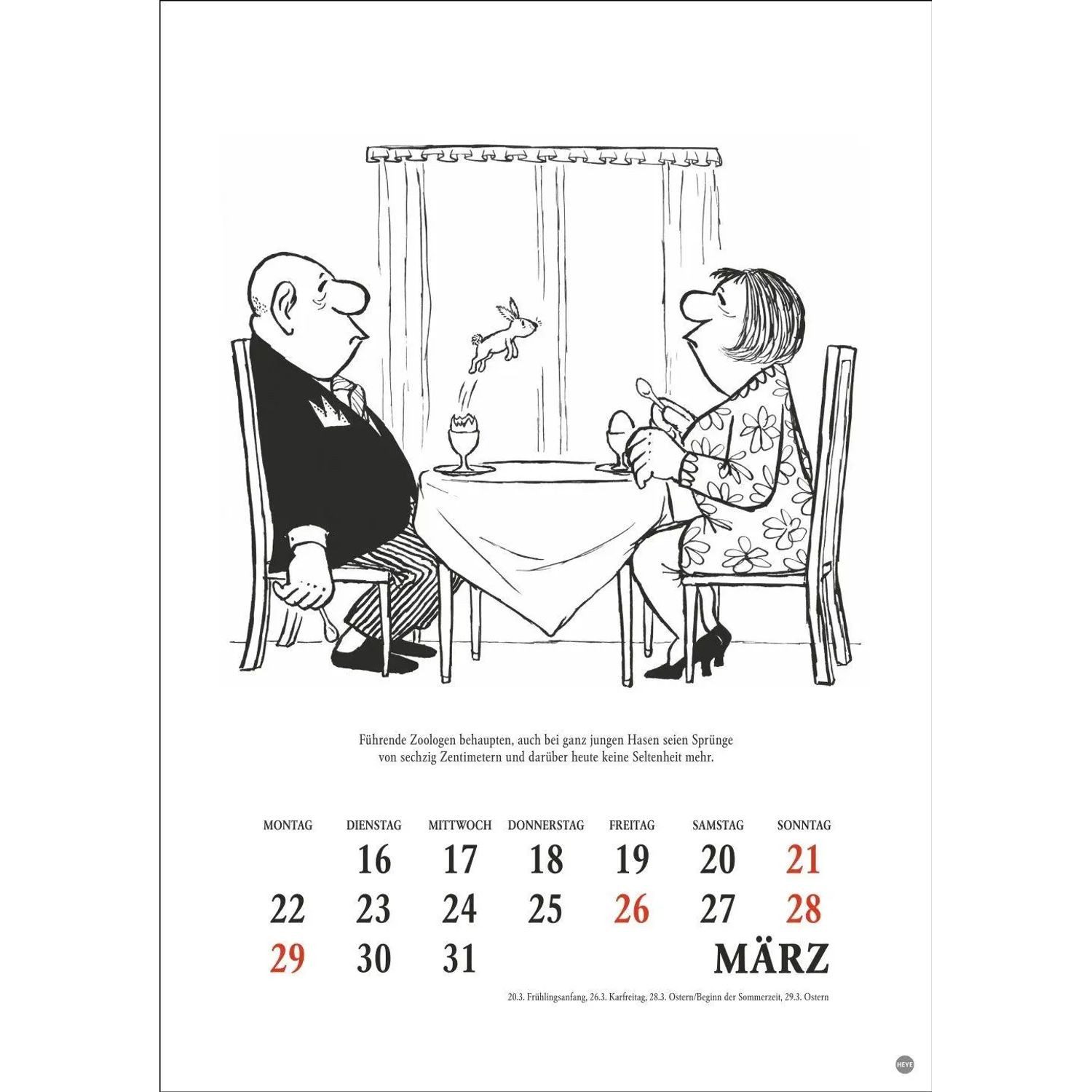 HEYE Wandkalender Loriot Heile Welt Halbmonatskalender 2027
