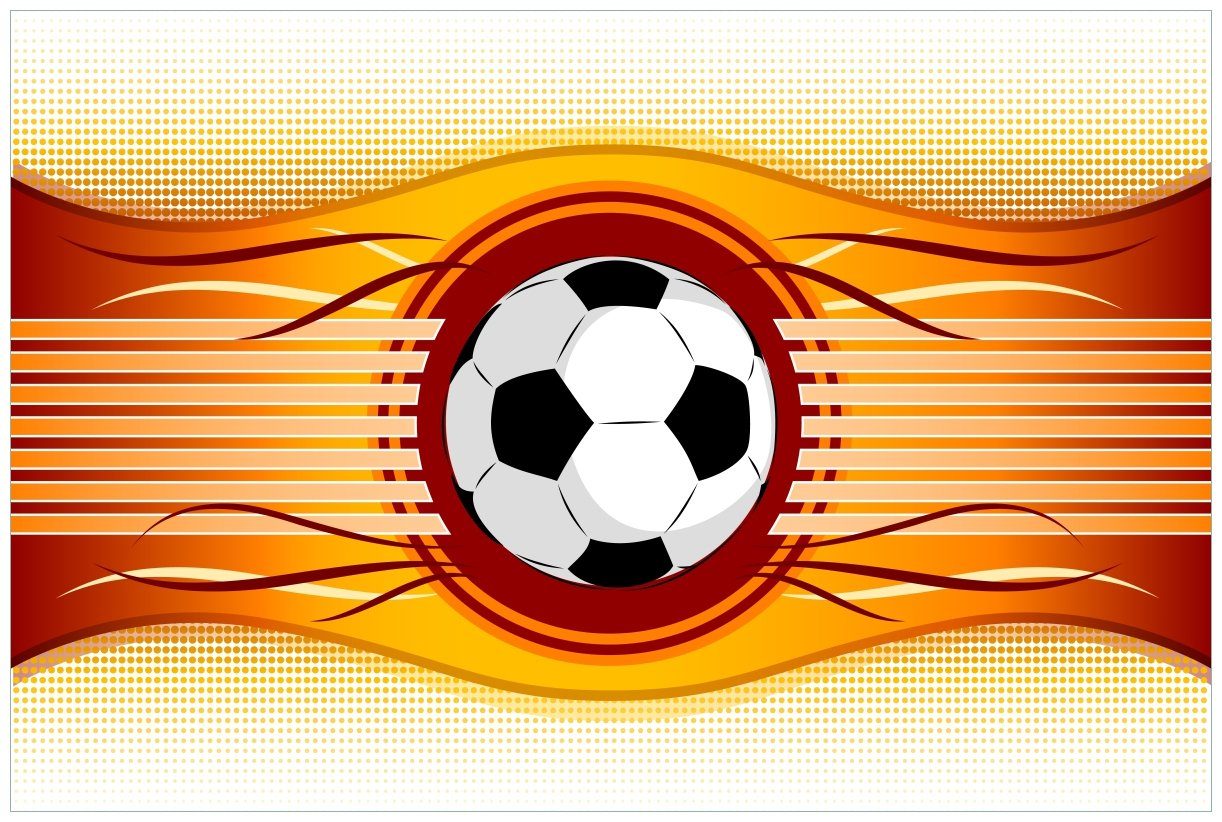 Wallario Wandfolie Fußball Orange Wellen Muster Linien Punkte In