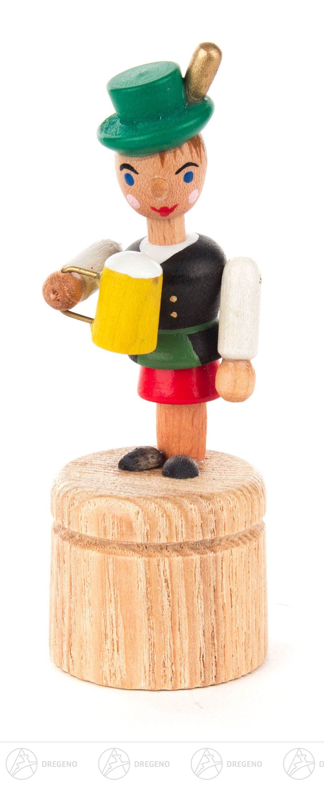 Dregeno Erzgebirge Tierfigur Wackelfigur Bayerin Mit Krug